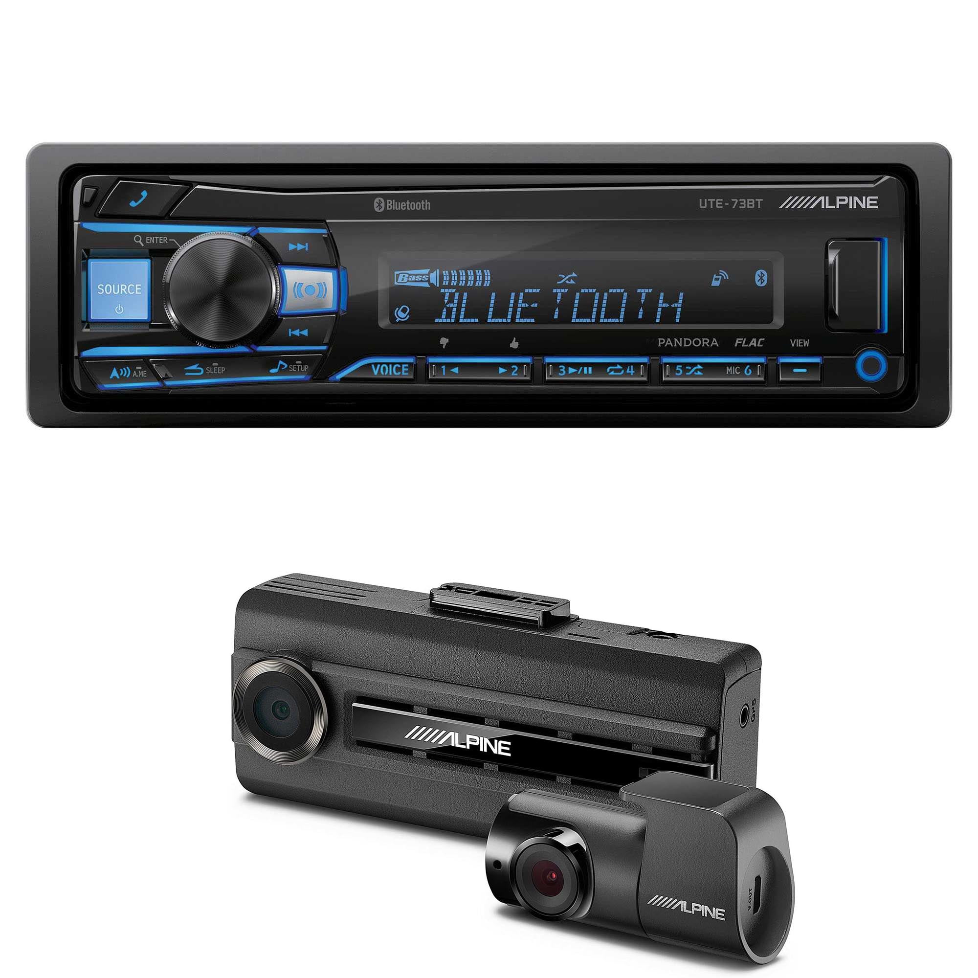 Alpine UTE-73BT Bluetooth Car Stereo with DVR-C310R Dash Camera ...