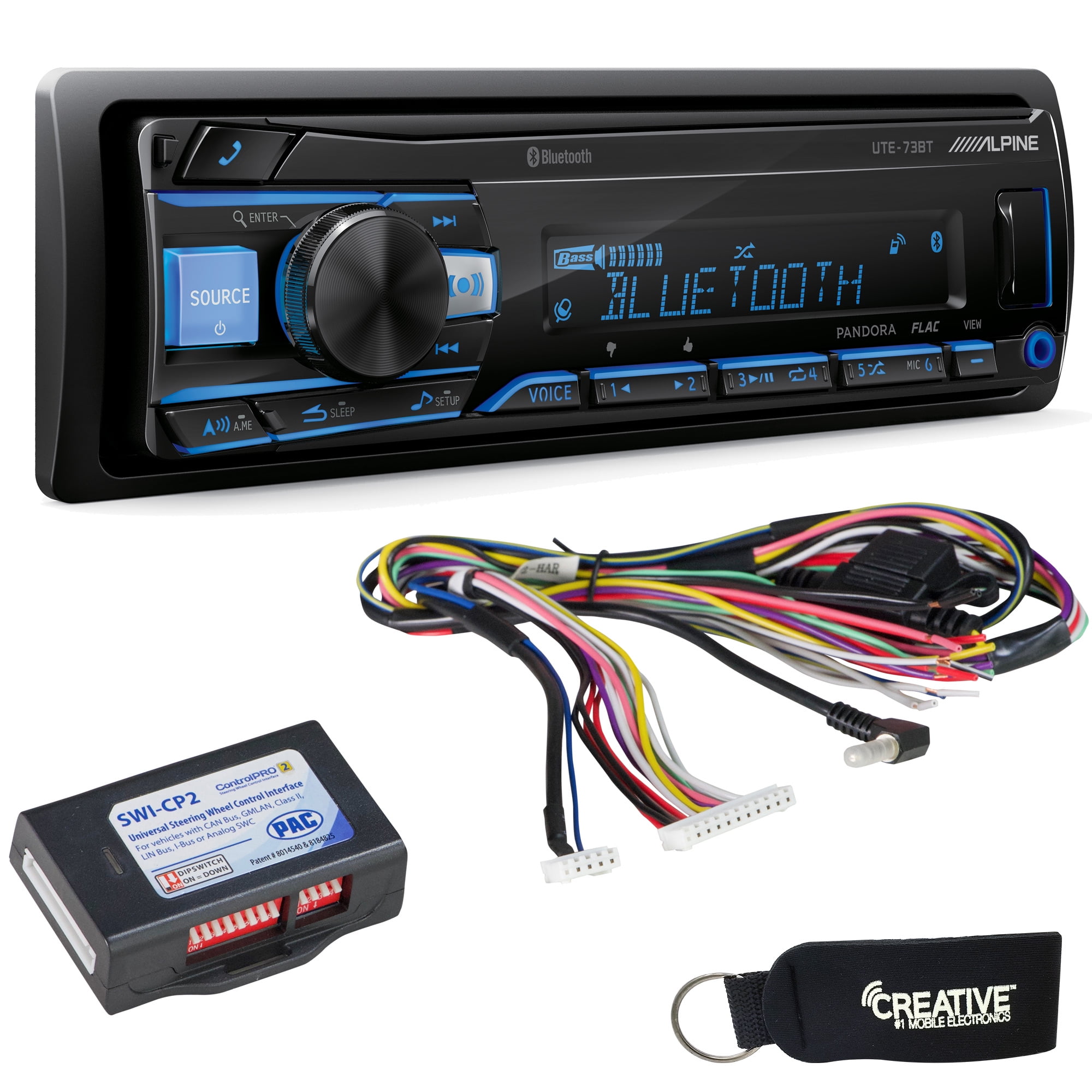 Alpine UTE-73BT Mech-less Bluetooth Digital Media Receiver with SWI-CP2 ...