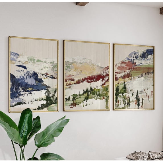 Alpine Valley Poster Abstract Brushstroke Style Wall Art Home Decor ...
