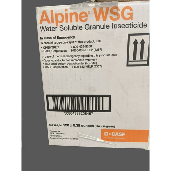 BASF Alpine WSG Insecticide - Kills Ants, Bedbugs & More - 1 Box (120 x ...
