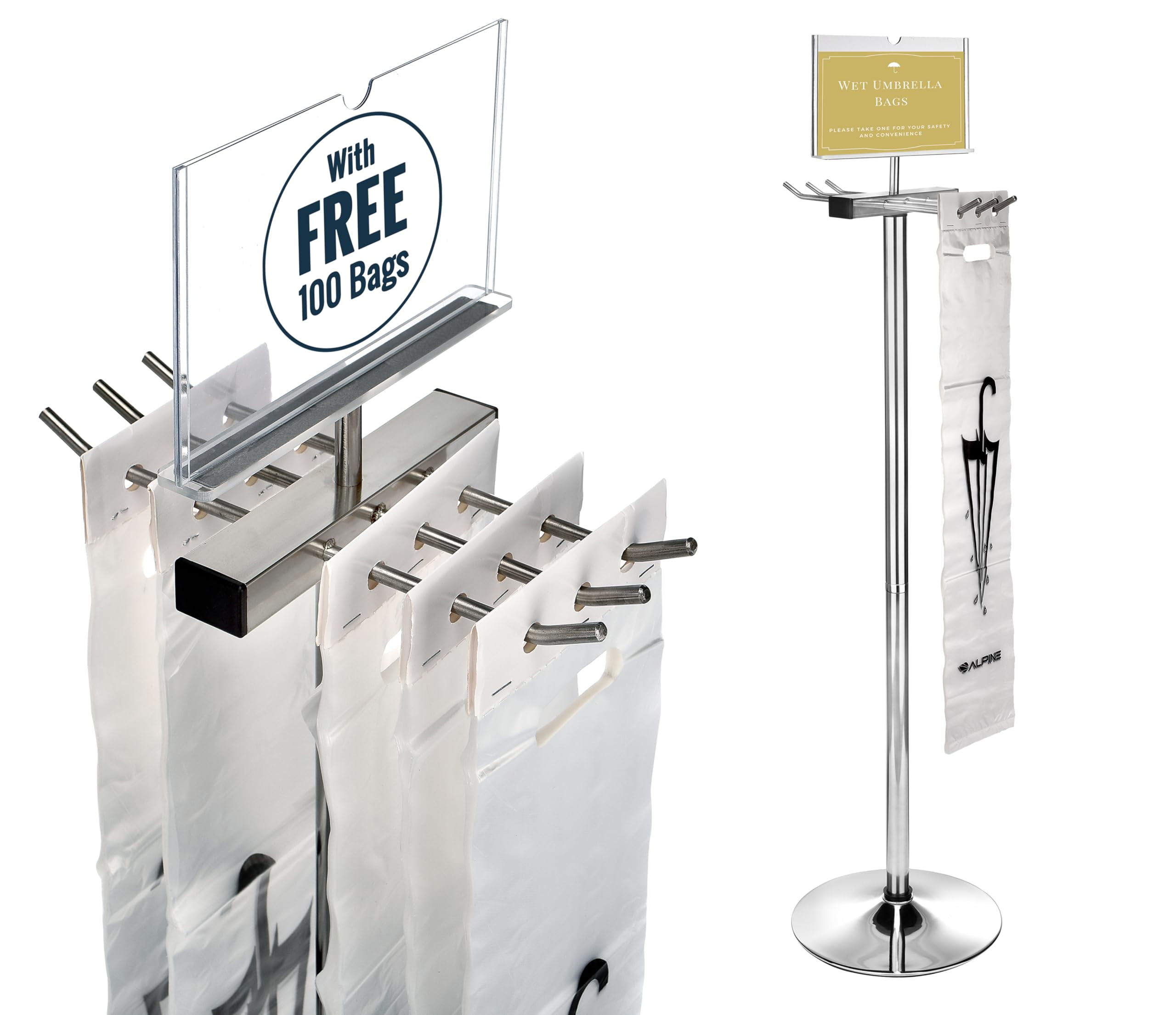 Alpine Wet Umbrella Bag Stand - Umbrella Bags Disposable with Stand ...