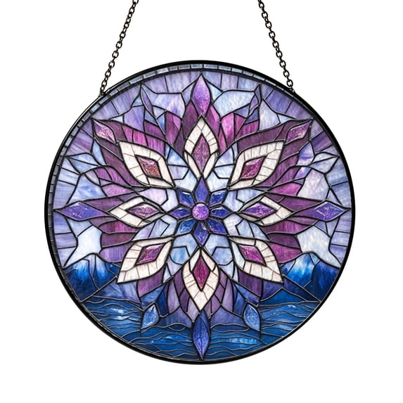 Alpine Winter Window Art – Faux Stained Glass - Walmart.com