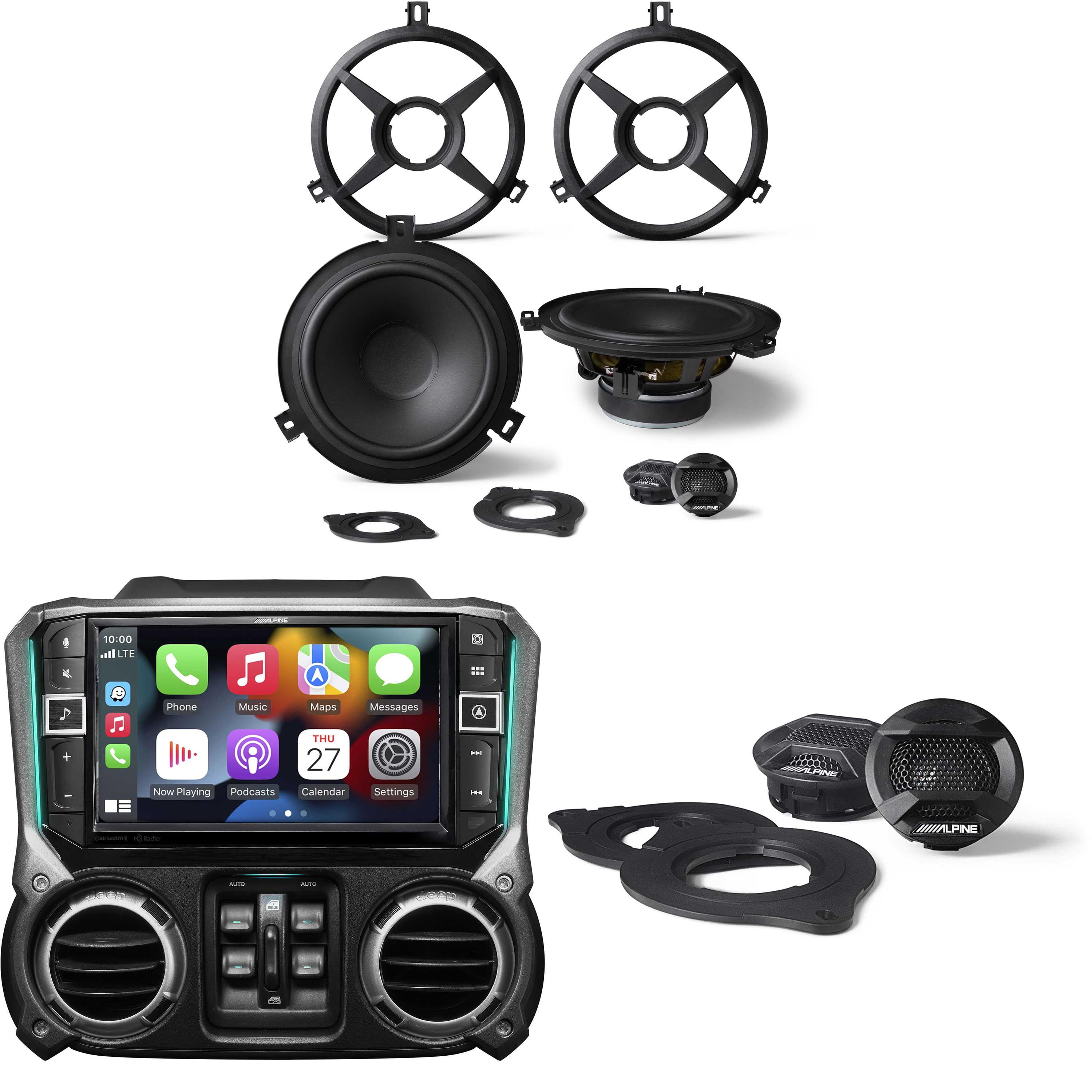 Alpine i509-WRA-JK 9" Multimedia Receiver w/ SPV-10TW-WRA w/ SPV-65X ...