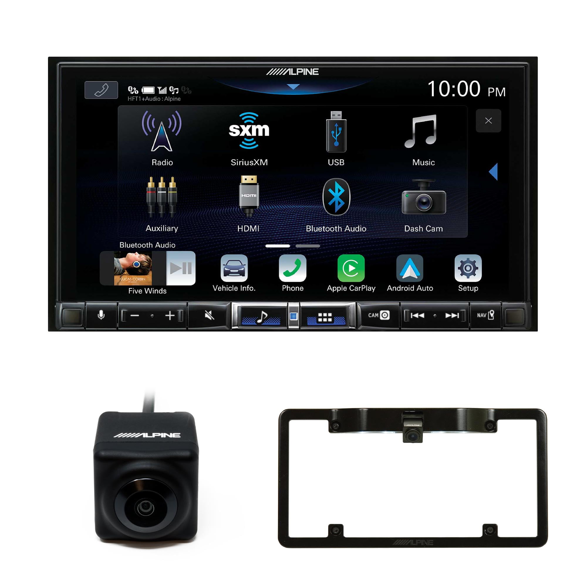 Alpine iLX-507 7" CarPlay/Android Auto Hi-Res Receiver with HCE-C1100 ...