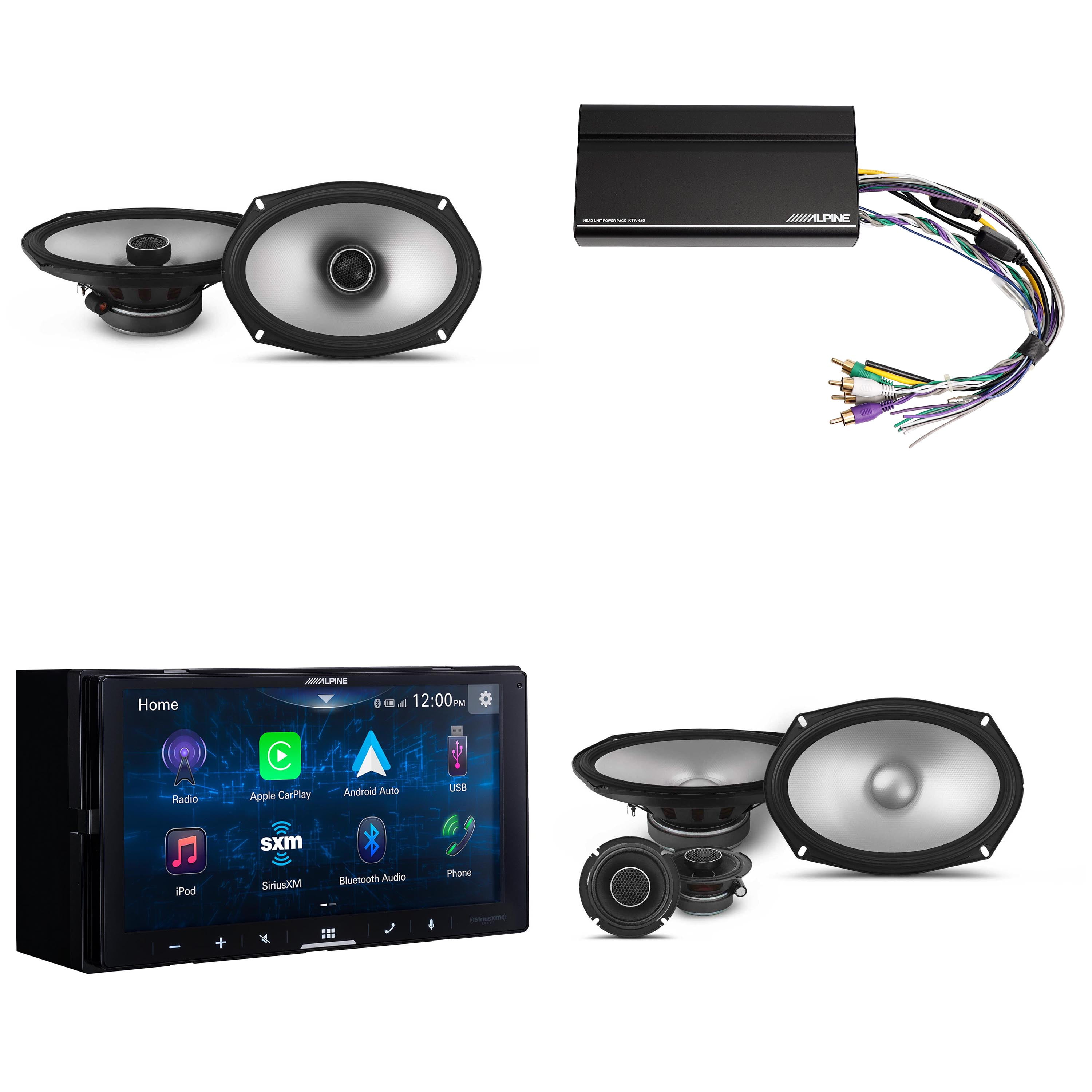 Alpine iLX-W670-S Digital Multimedia Receiver & 1 Pair Alpine S2-S69 ...