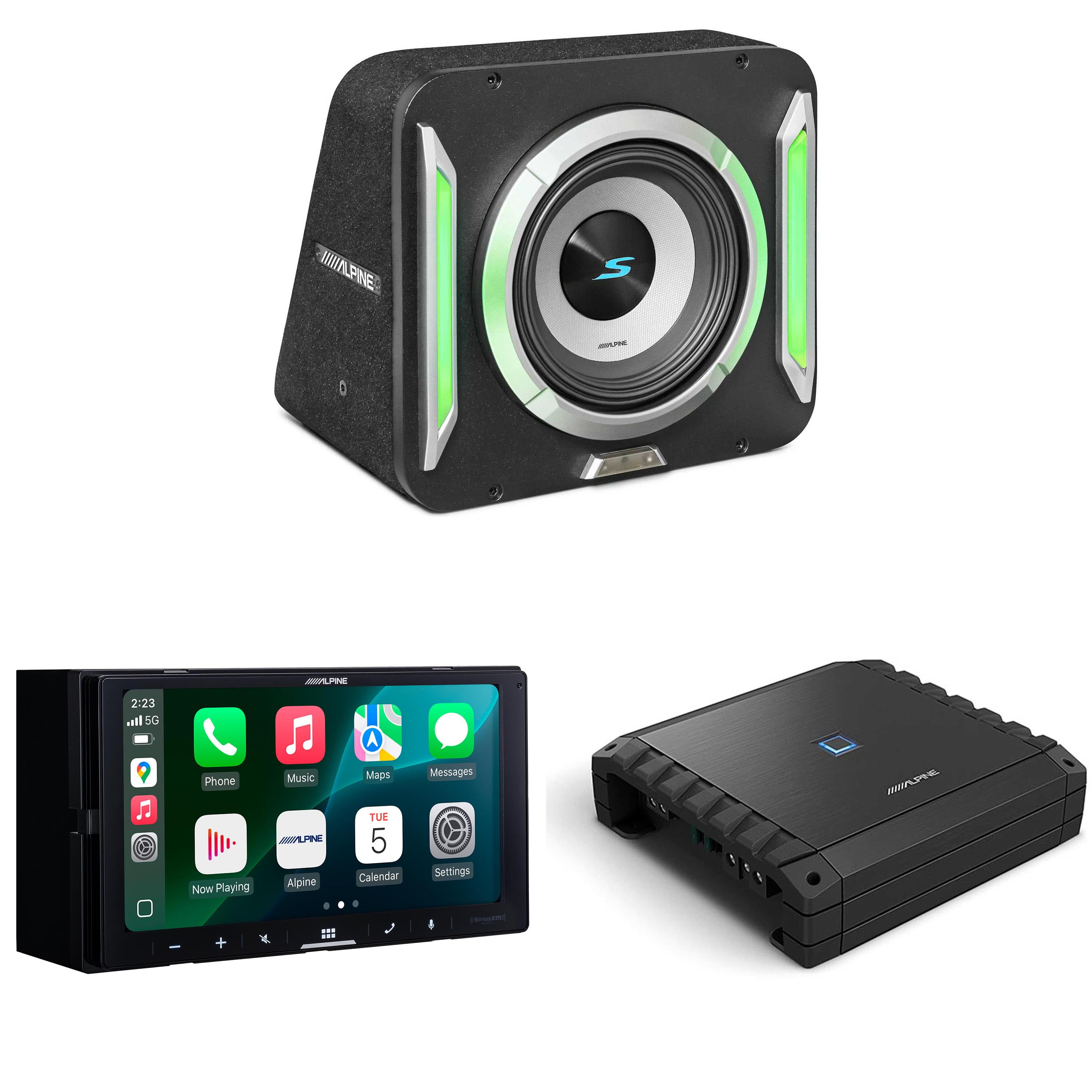 Alpine iLX-W770 Receiver & S2-SB8 PrismaLink S2-Series 8" subwoofer ...
