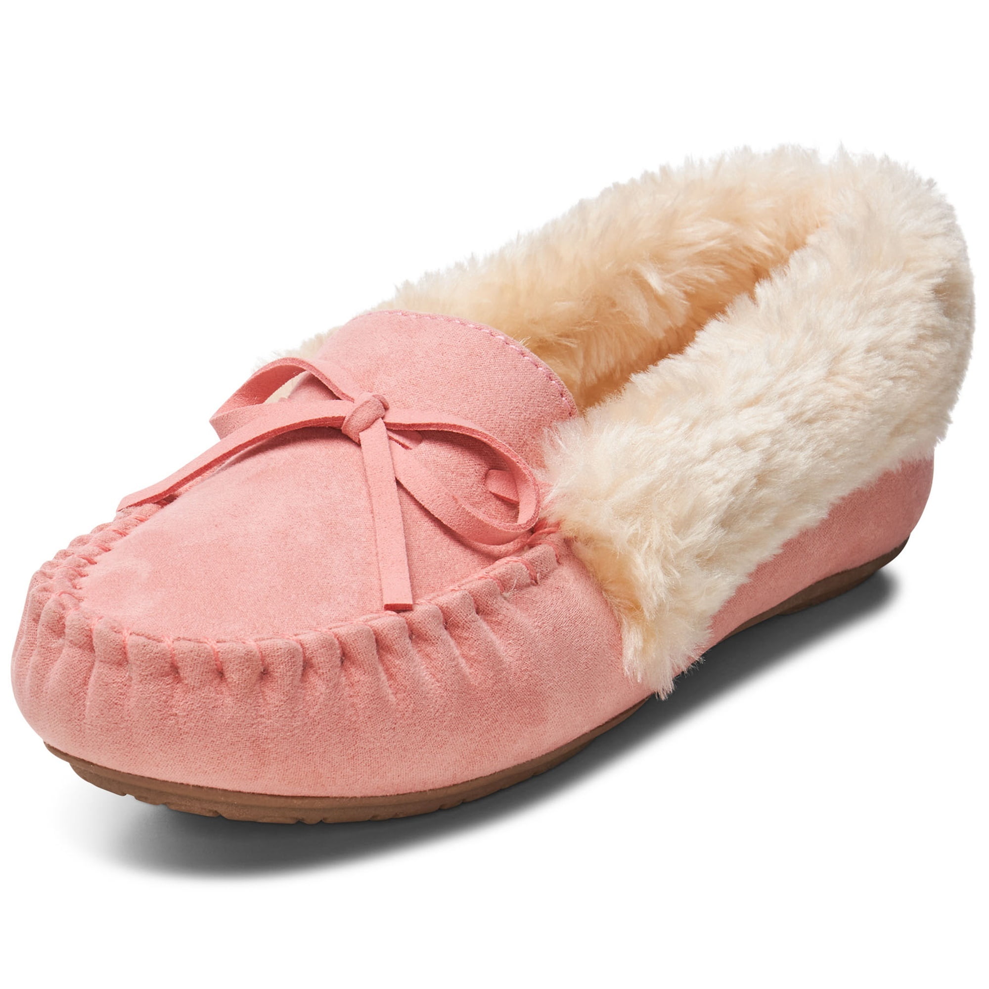 AlpineSwiss Leah Womens Indoor/Outdoor Moccasin Slippers with Faux Fur ...