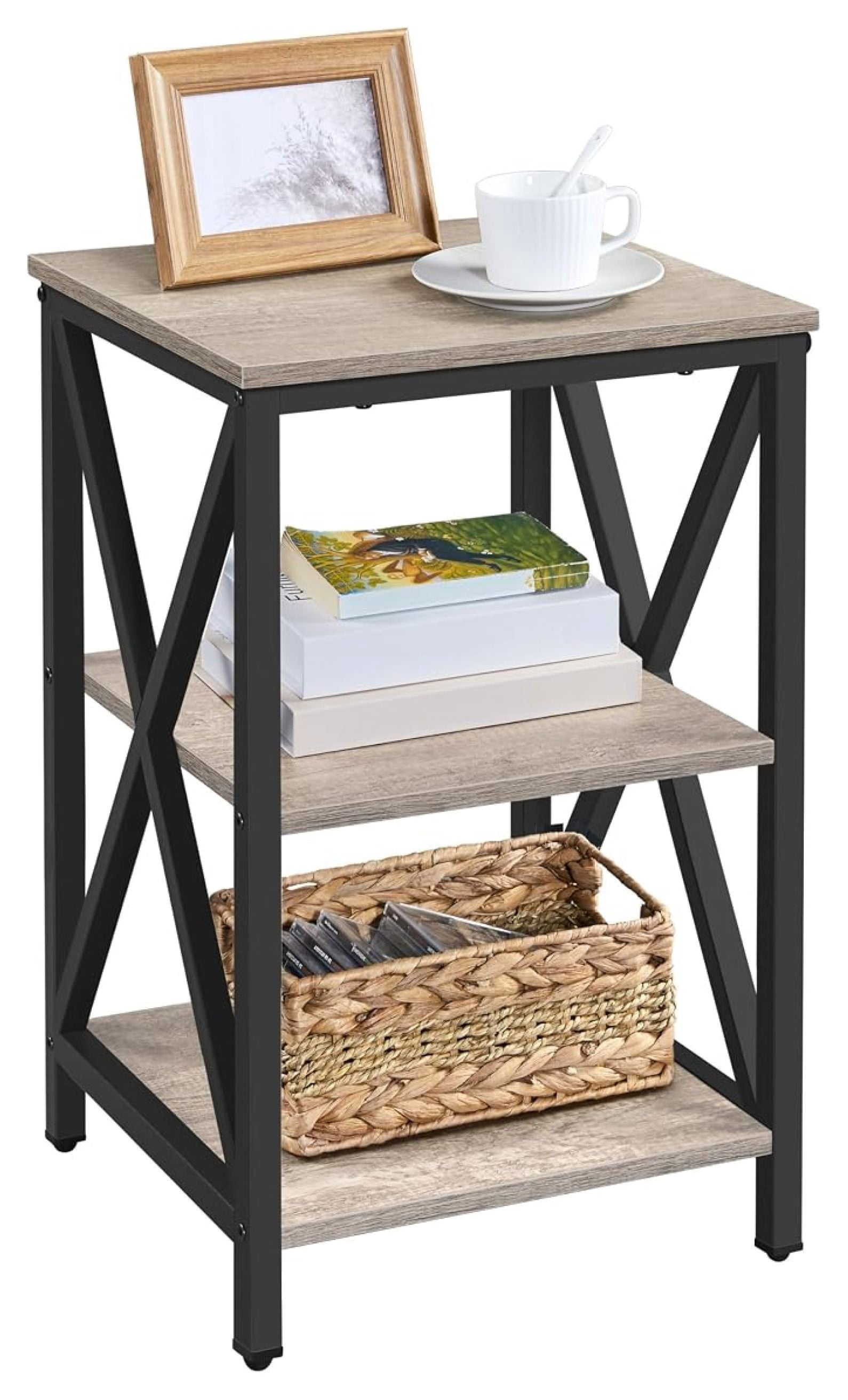 Alpinel End Table Living Room, 3-Tier Side Table with Storage Shelves ...