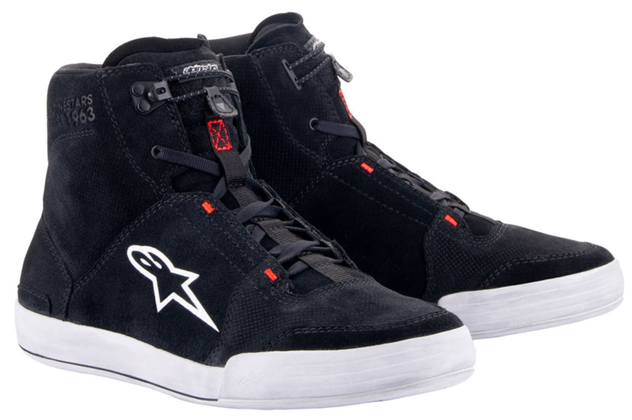 Alpinestars Chrome Mens Motorcycle Shoes Black/Cool Gray/Fluo Red 13.5 ...