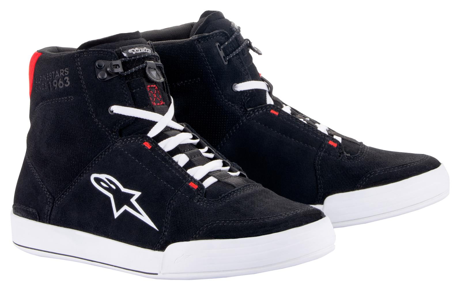Alpinestars Chrome Mens Motorcycle Shoes Black/White/Bright Red 13.5 ...