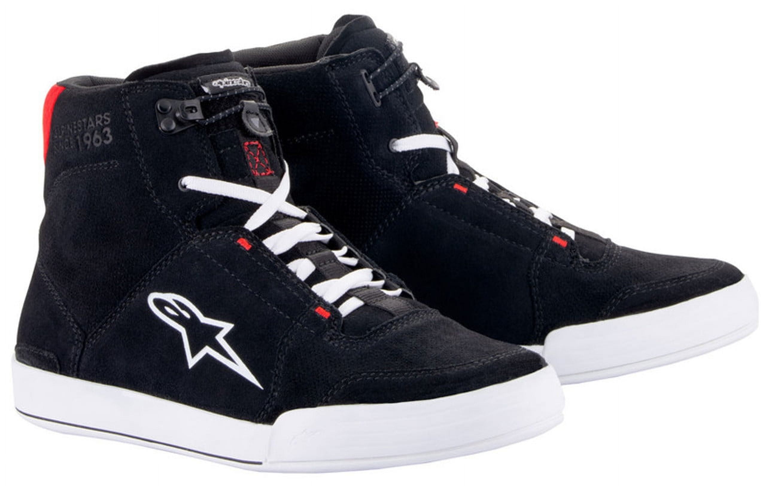 Alpinestars Chrome Mens Motorcycle Shoes Black/White/Bright Red 9.5 USA ...