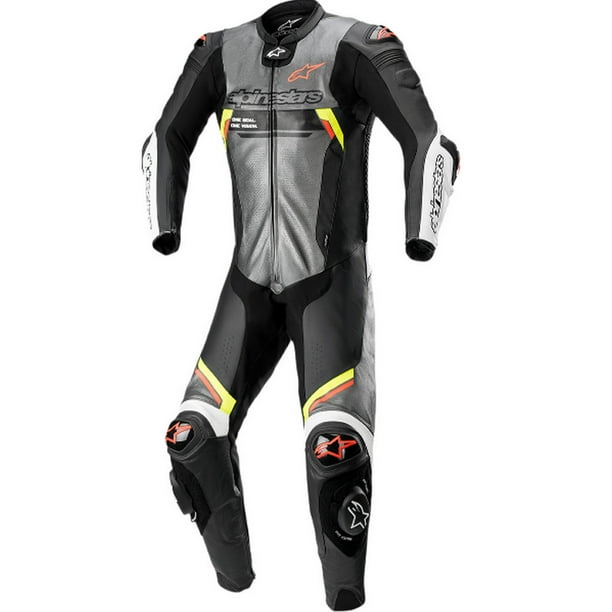 Alpinestars Missile V2 Ignition Mens 1-pc Leather Suit Gray/Black/Red ...