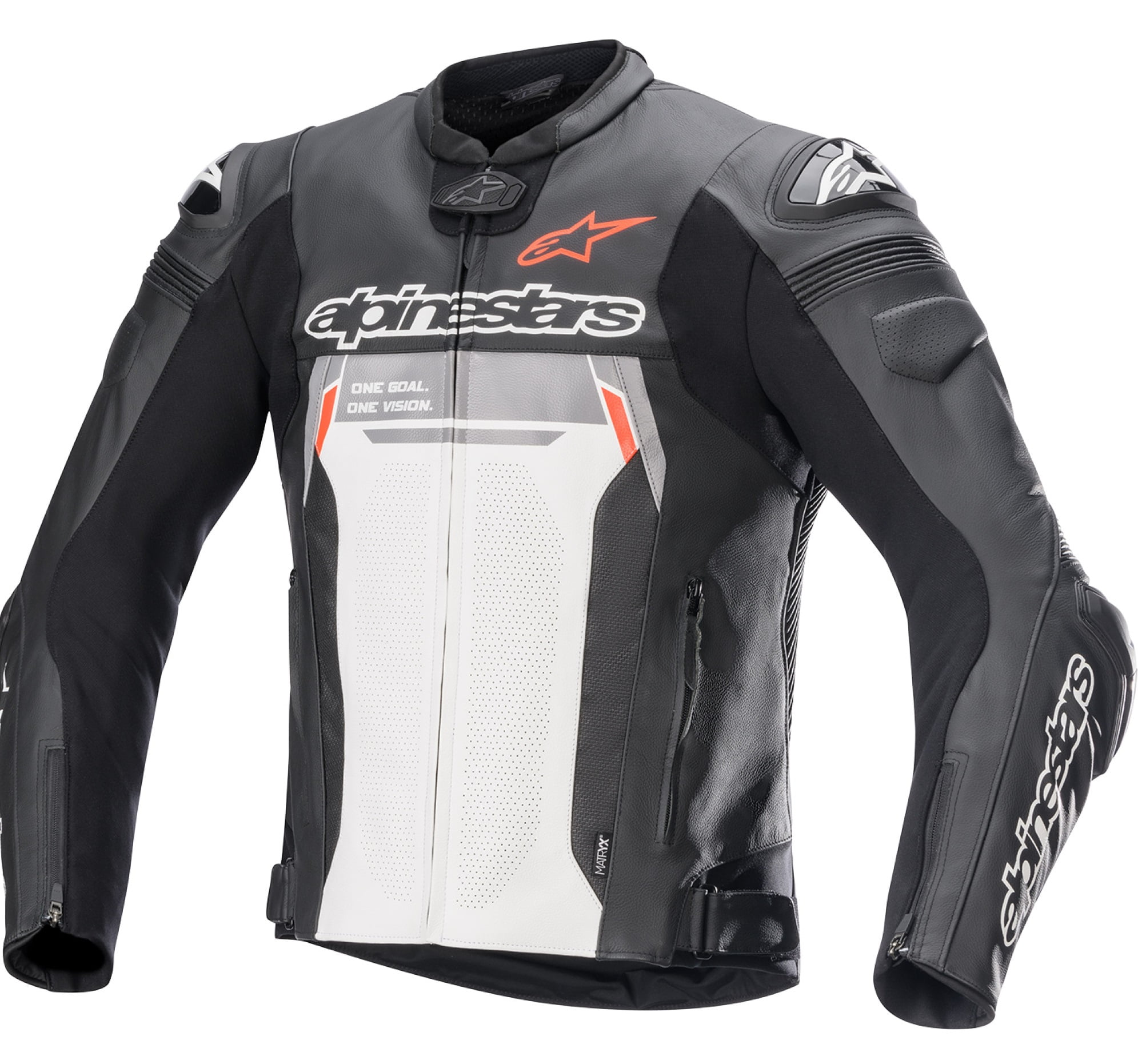 Alpinestars Missile V2 Ignition Mens Motorcycle Leather Jacket White 58 ...