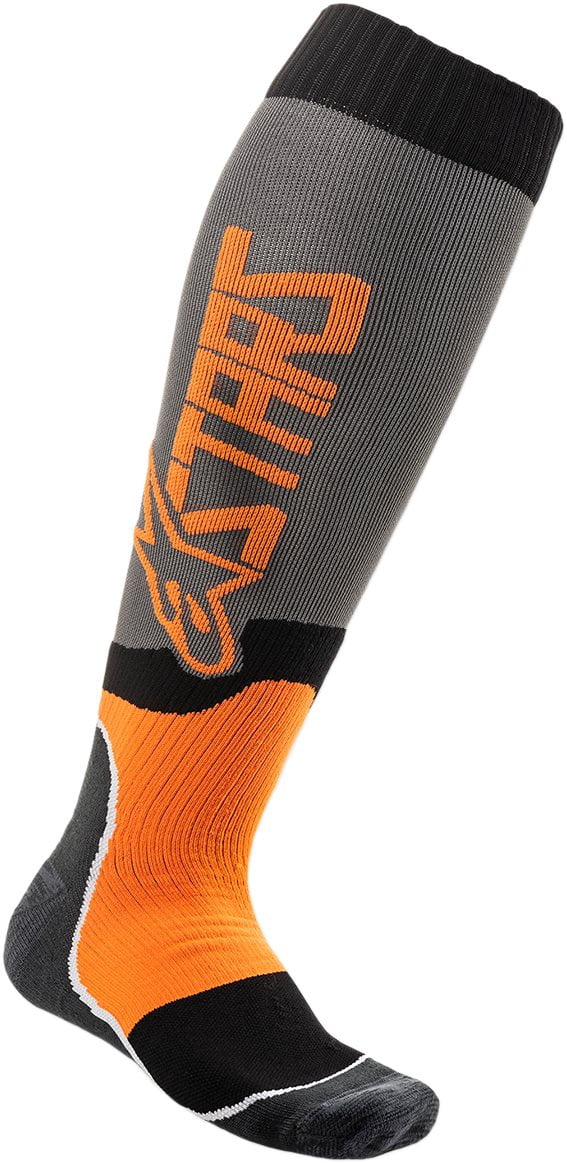 Alpinestars Mx Plus-2 Socks Cool Gray Orange Adult Small - Walmart.com
