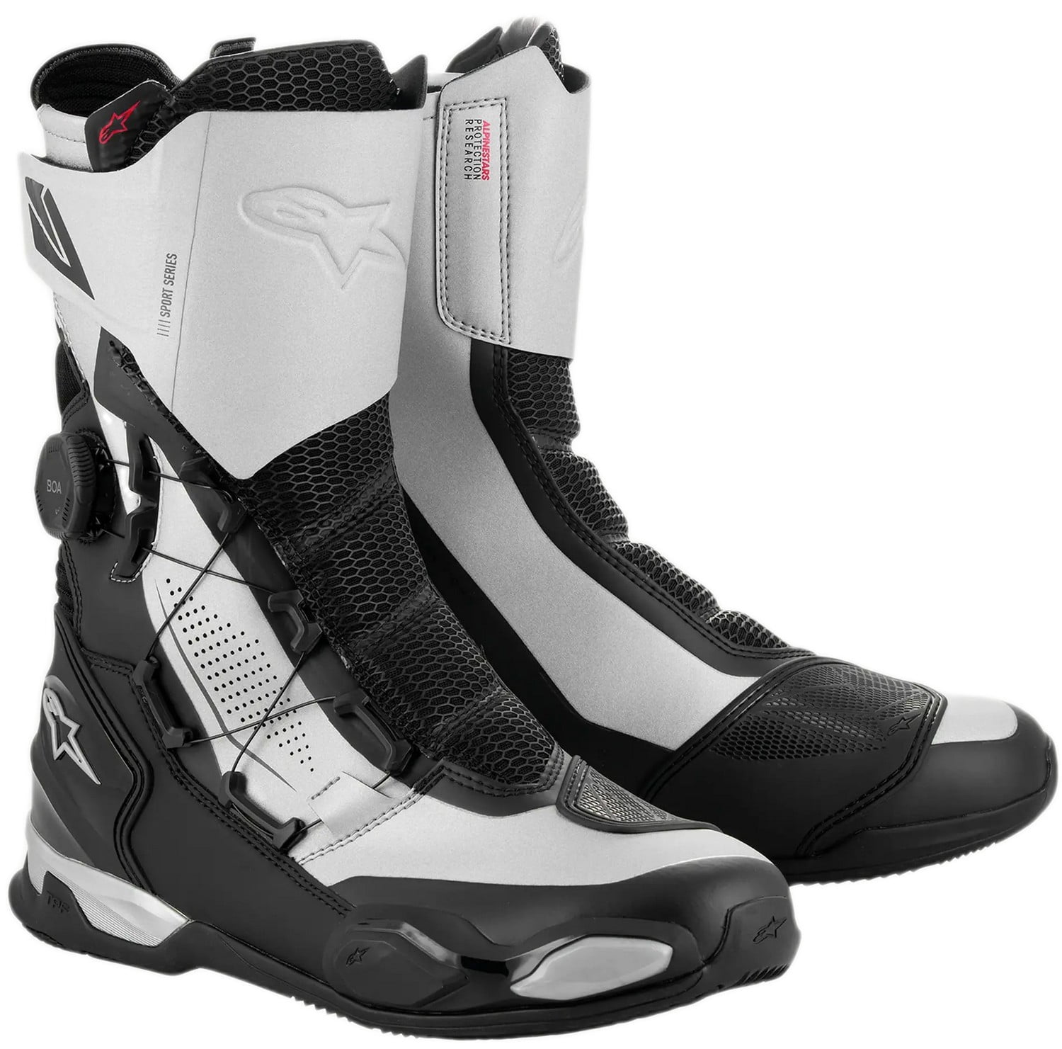 Alpinestars SP-X Boa Mens Motorcycle Boots Black/Silver 38 EUR ...