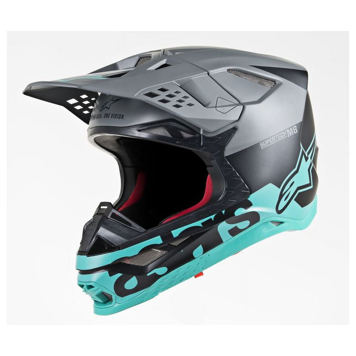Alpinestars Supertech S-M8 Radium Helmet - Matte Black/Gray/Teal - Lg ...