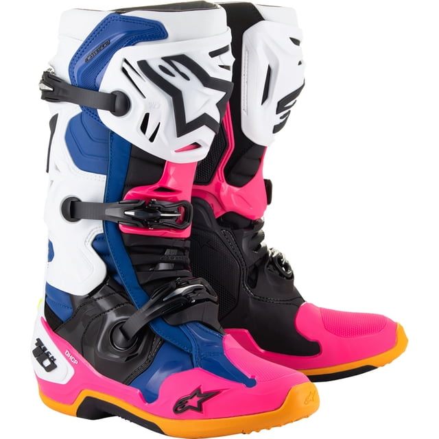 Alpinestars Tech 10 Daytona Coast LE MX Offroad Boots White/Blue/Pink ...