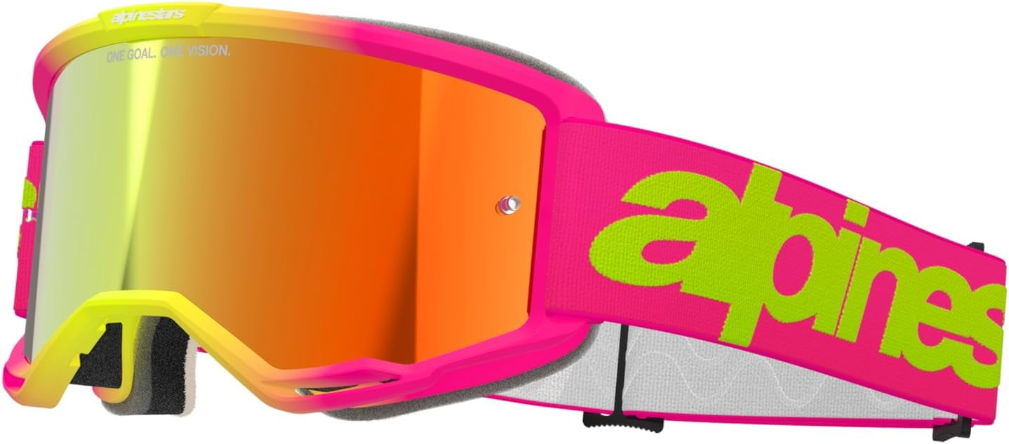 Alpinestars Vision 5 MX ATV MTB Off Road Goggle (Pink/Fluo Yellow ...