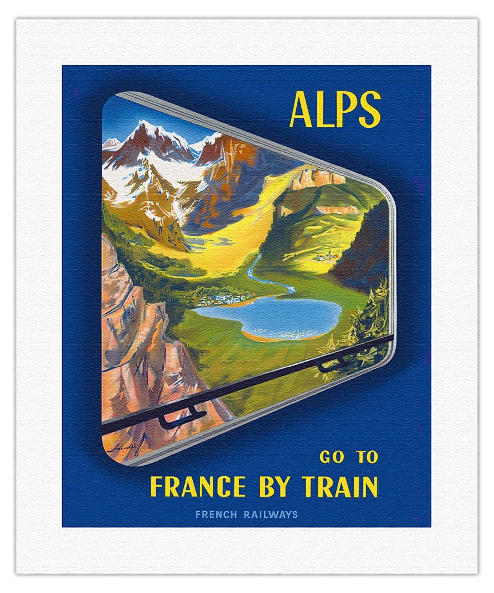 Alps - Go to France by Train - French Railways - Vintage Railroad ...