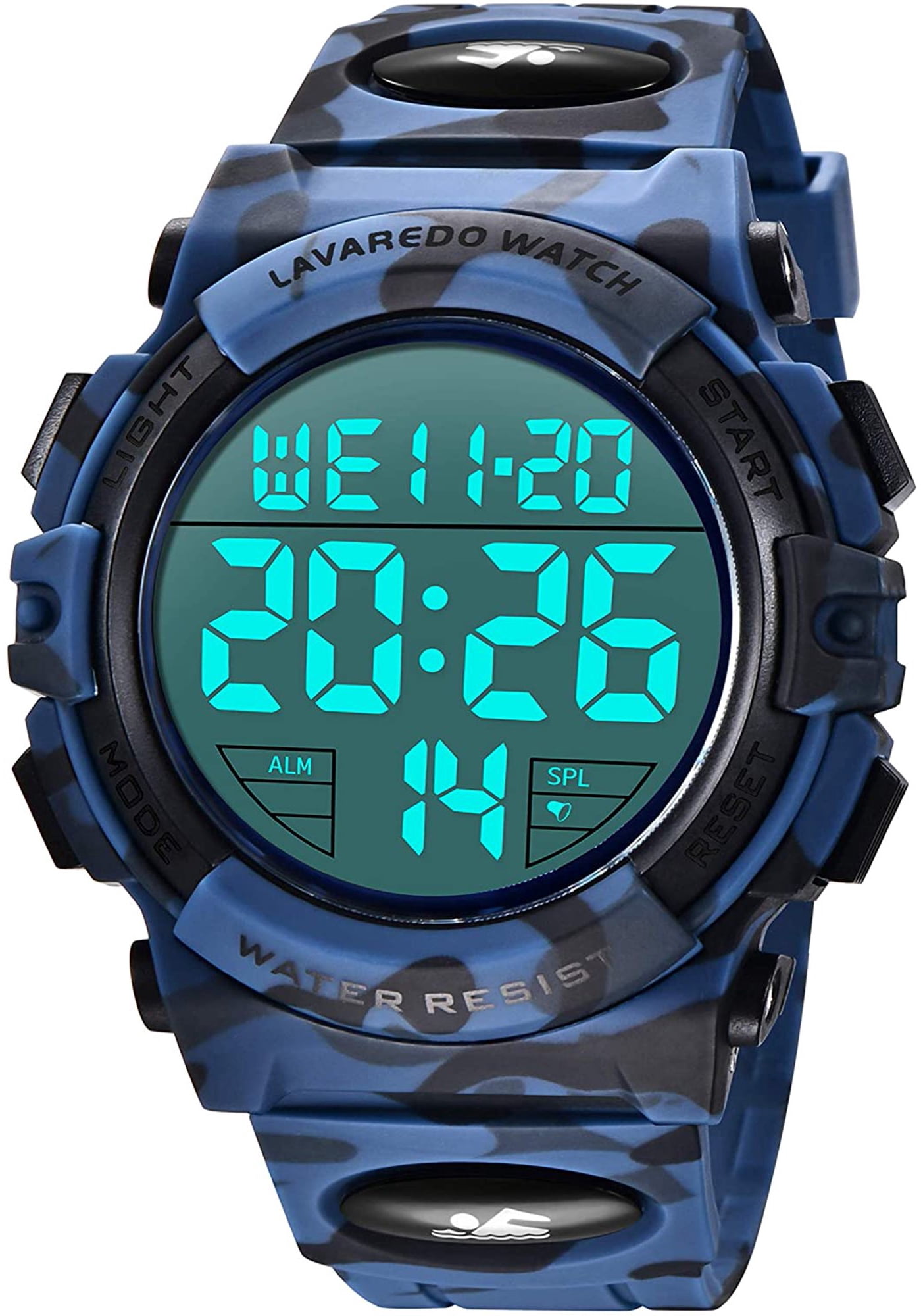 ALPS Men’s Digital Sport Wristwatch, 50M Waterproof, LED Back Light ...
