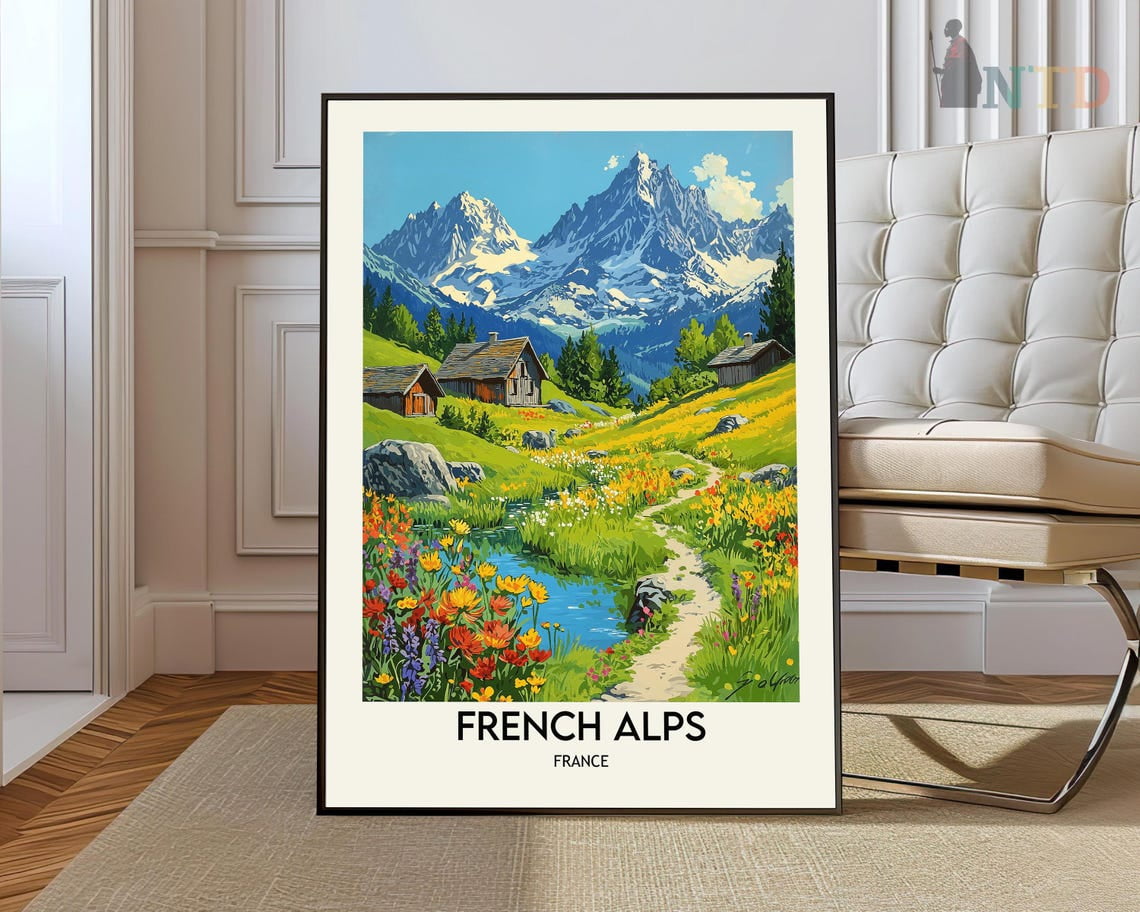 The Alps Poster, France Travel Print, French Decor, Europe Travel ...
