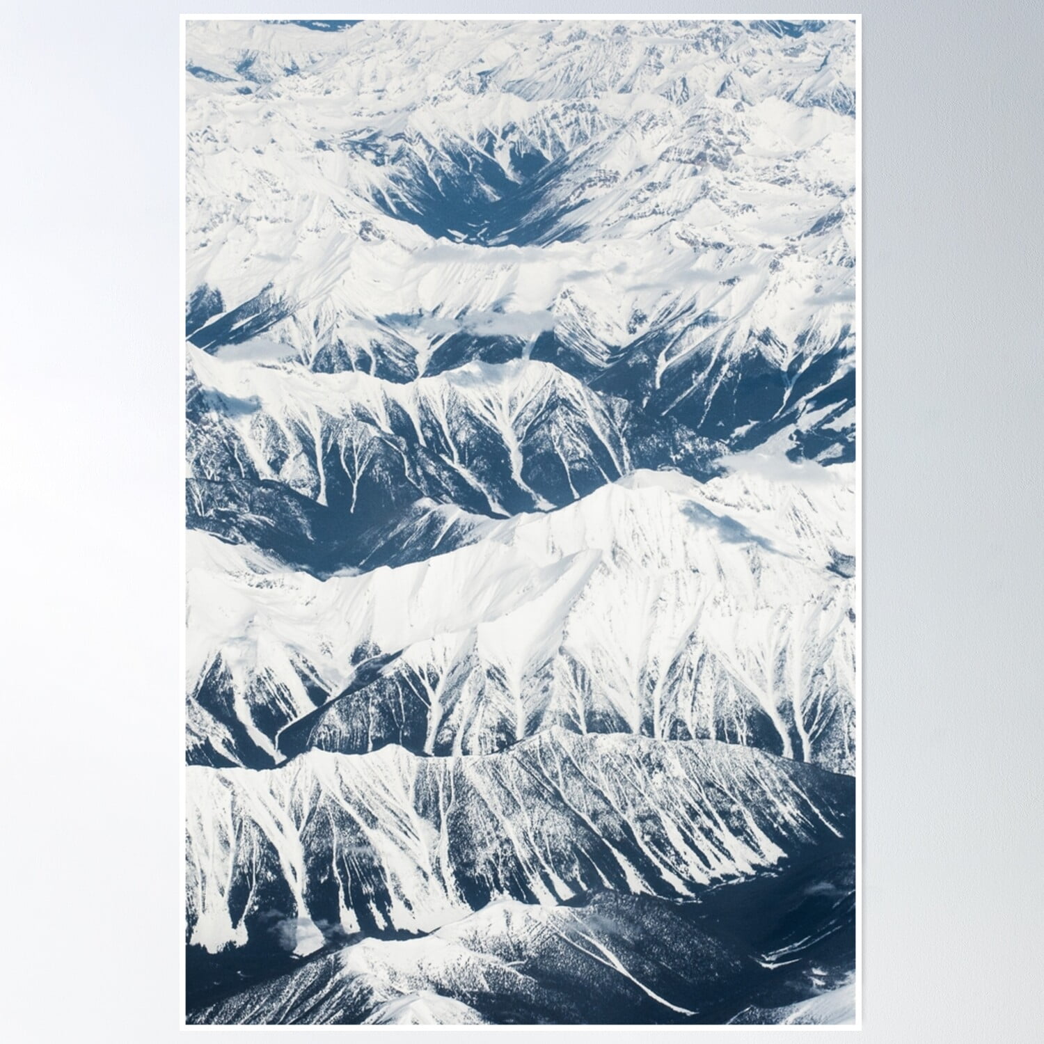 Alps Snow Mountain Range Poster Wall Art, Modern Wall Decor, 24x36 ...