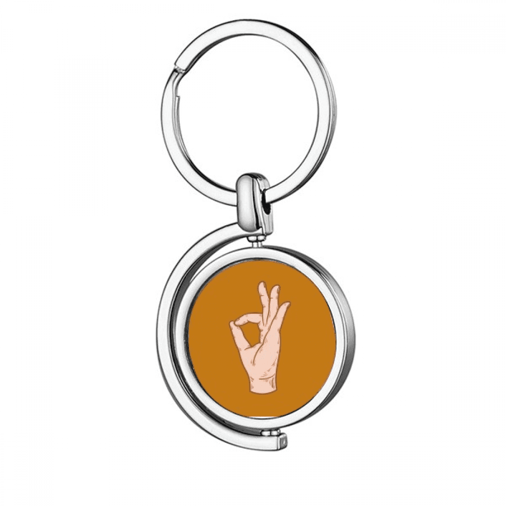Alright Ok Accomplish Gesture Hand Signal Rotating Keychain Metal ...