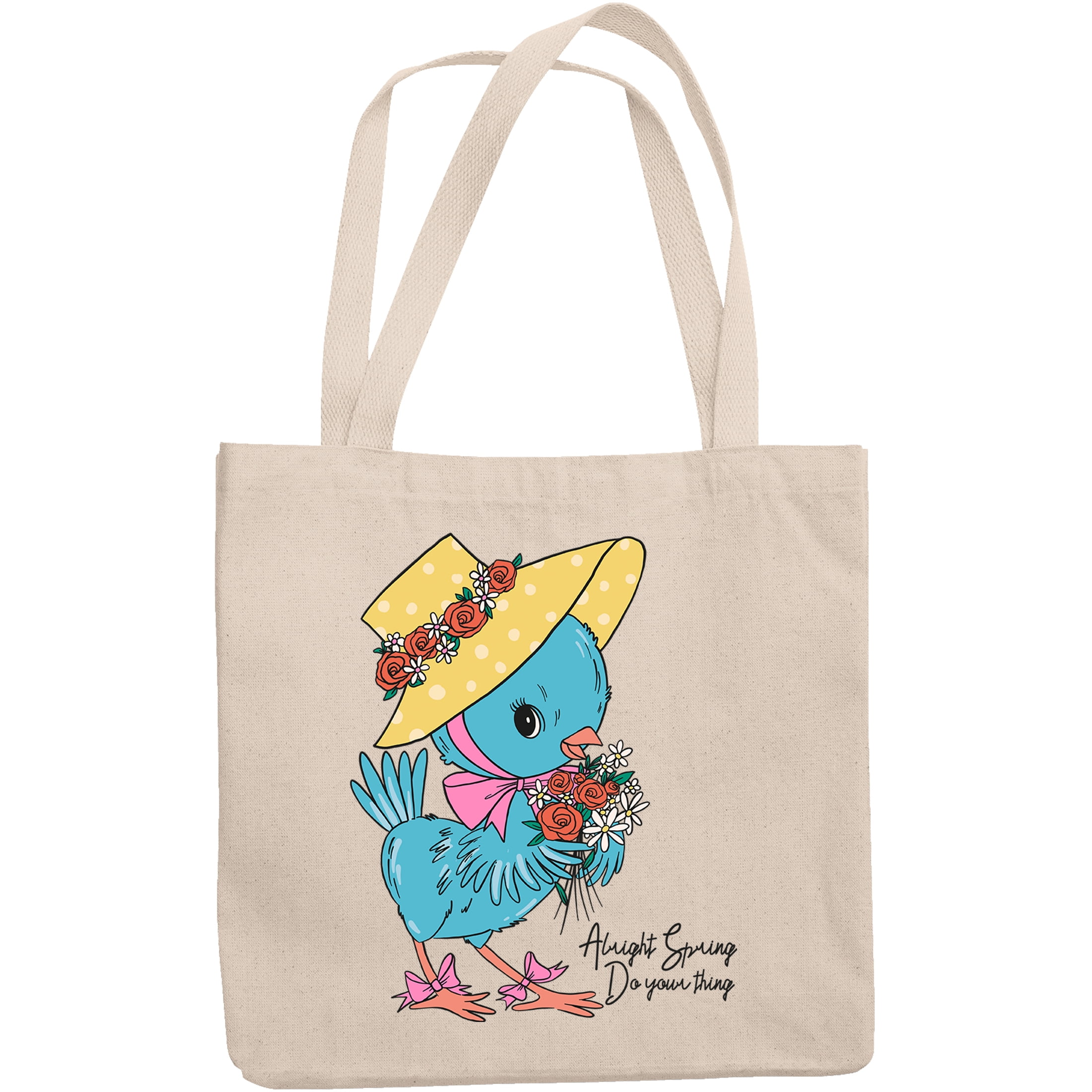 Alright Spring, Do Your Thing Quote with a Cute Bird Holding Flowers ...