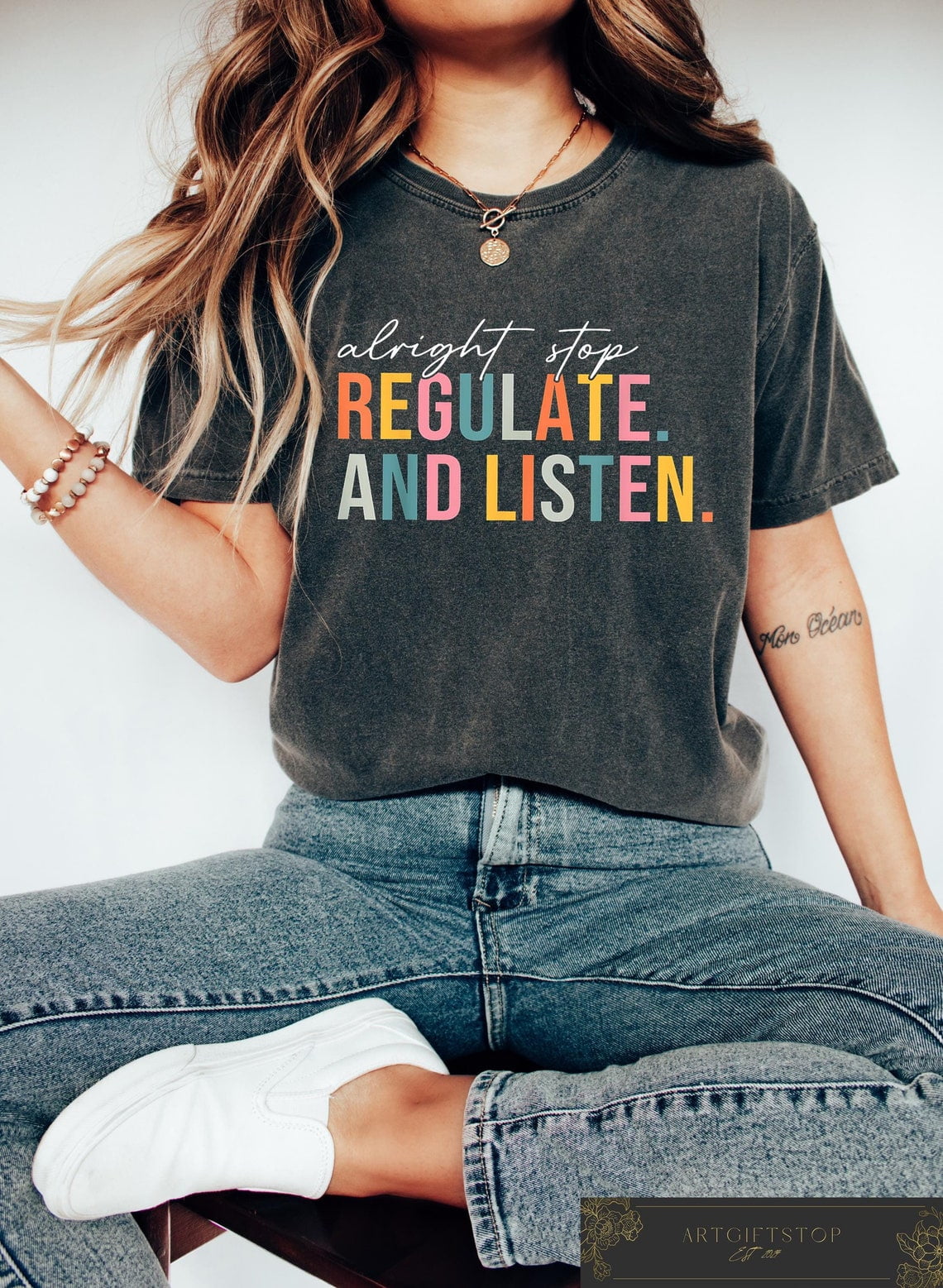 Alright Stop Regulate And Listen T-shirt, Counselor T-shirt, Sensory ...