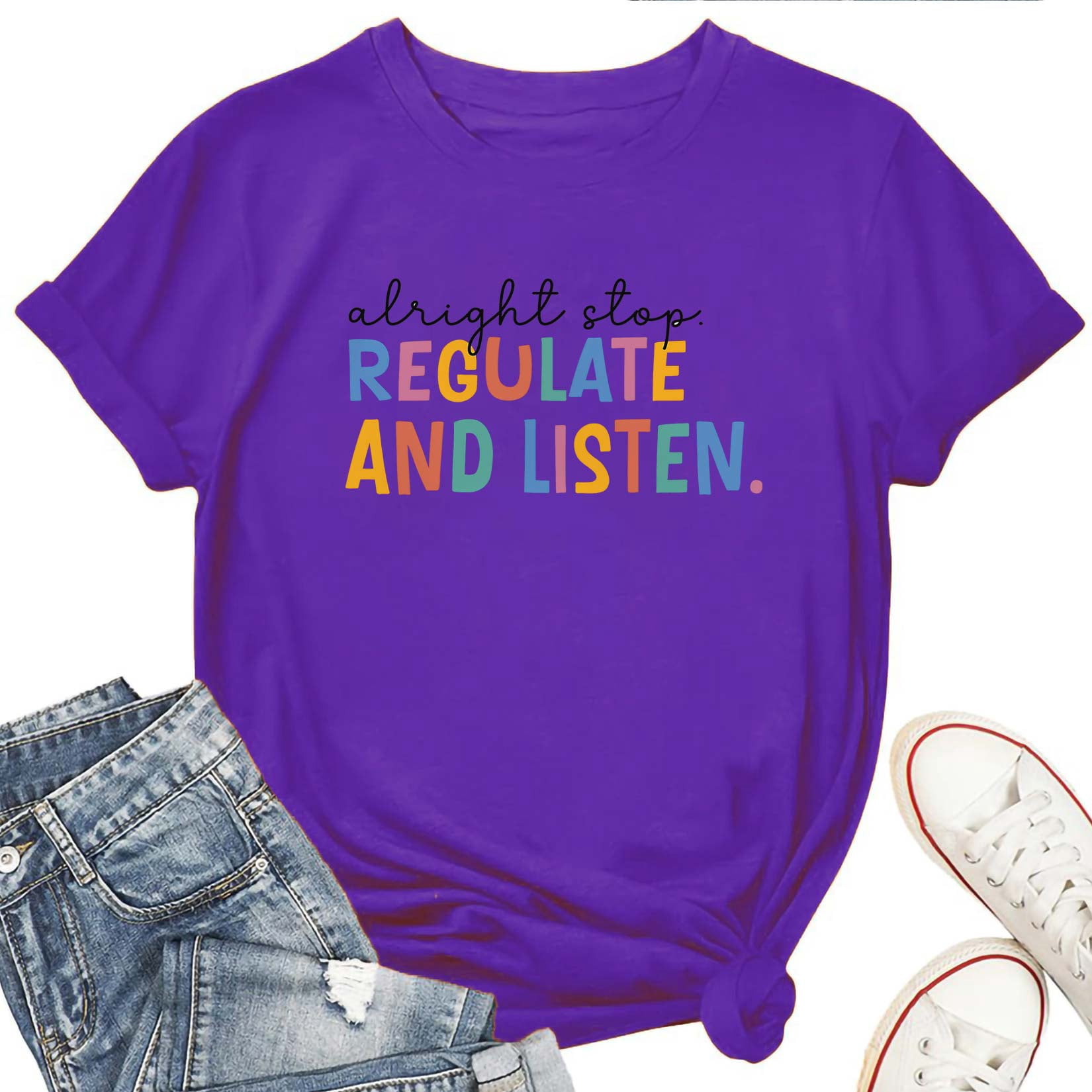 Alright Stop Regulate And Listen Women's T-Shirt – Funny Retro 90s Rap ...