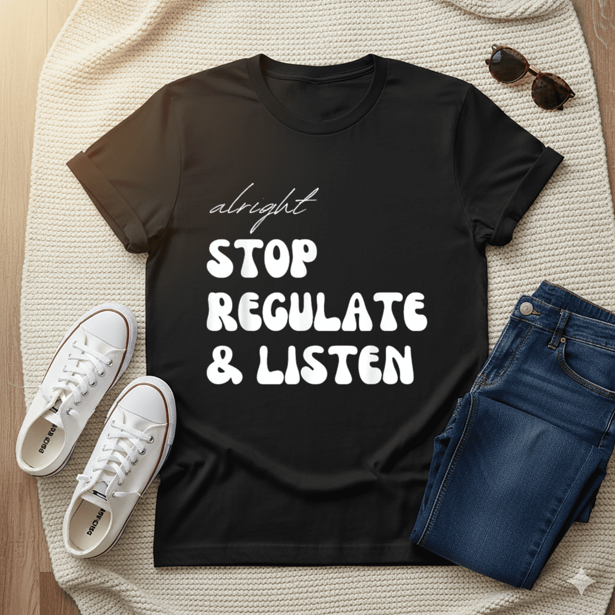 Alright Stop Regulate Listen School Counselor Teacher Fun Unisex T ...