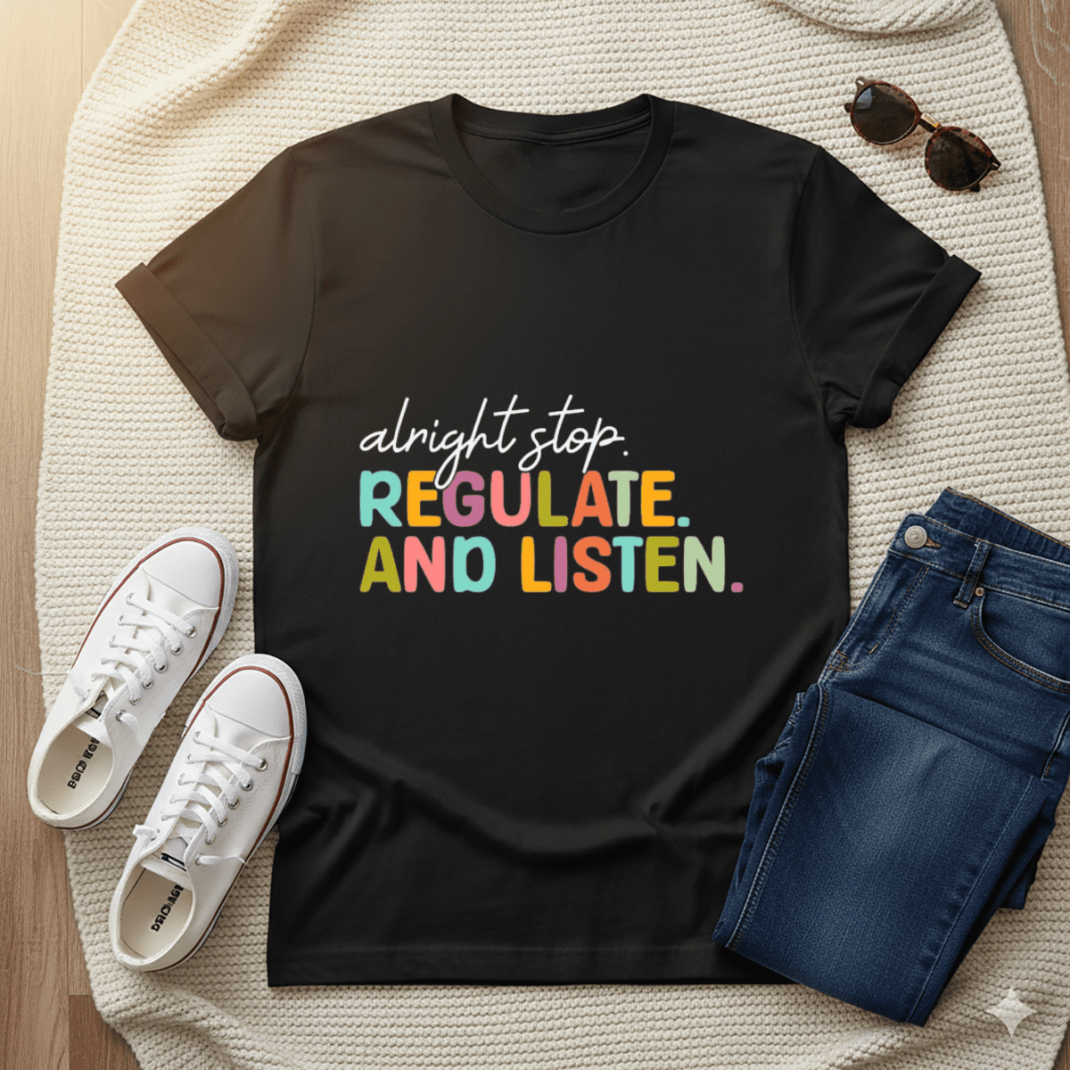 Alright Stop Regulate Listen School Counselor Therapist Unisex T-Shirt ...