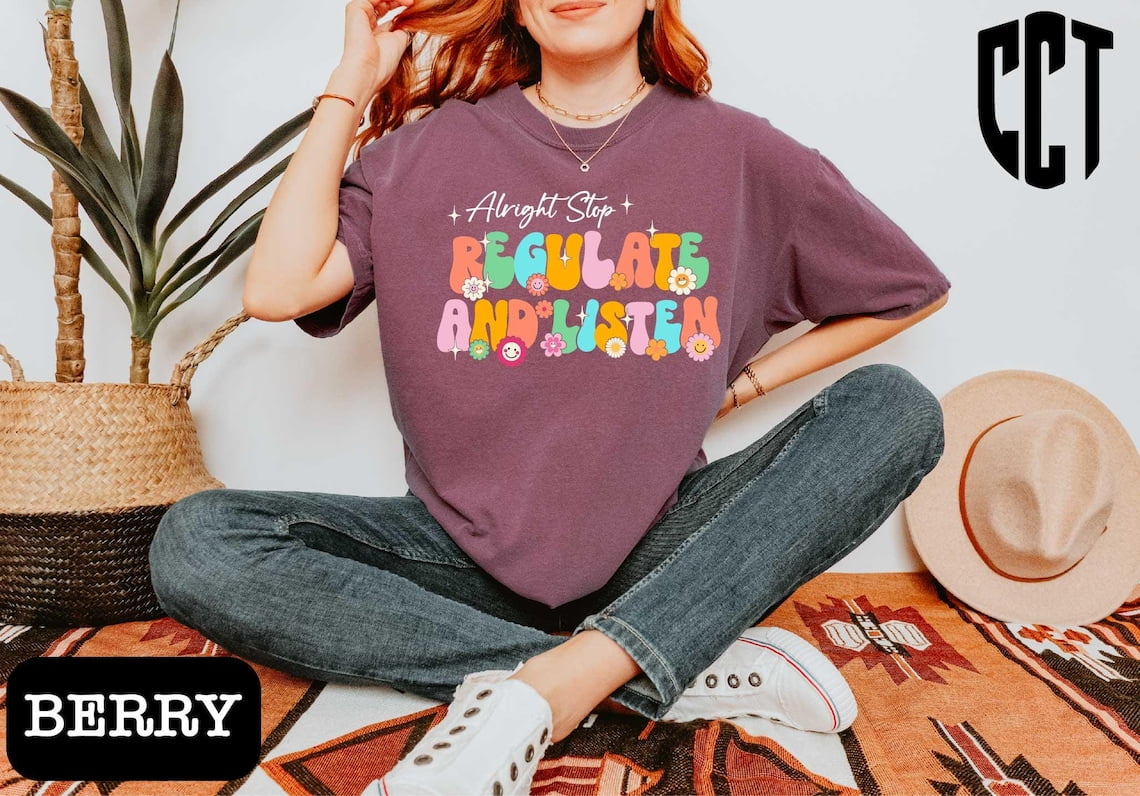 Alright Stop Regulate and Listen Shirt, School Counselor Shirt,School ...