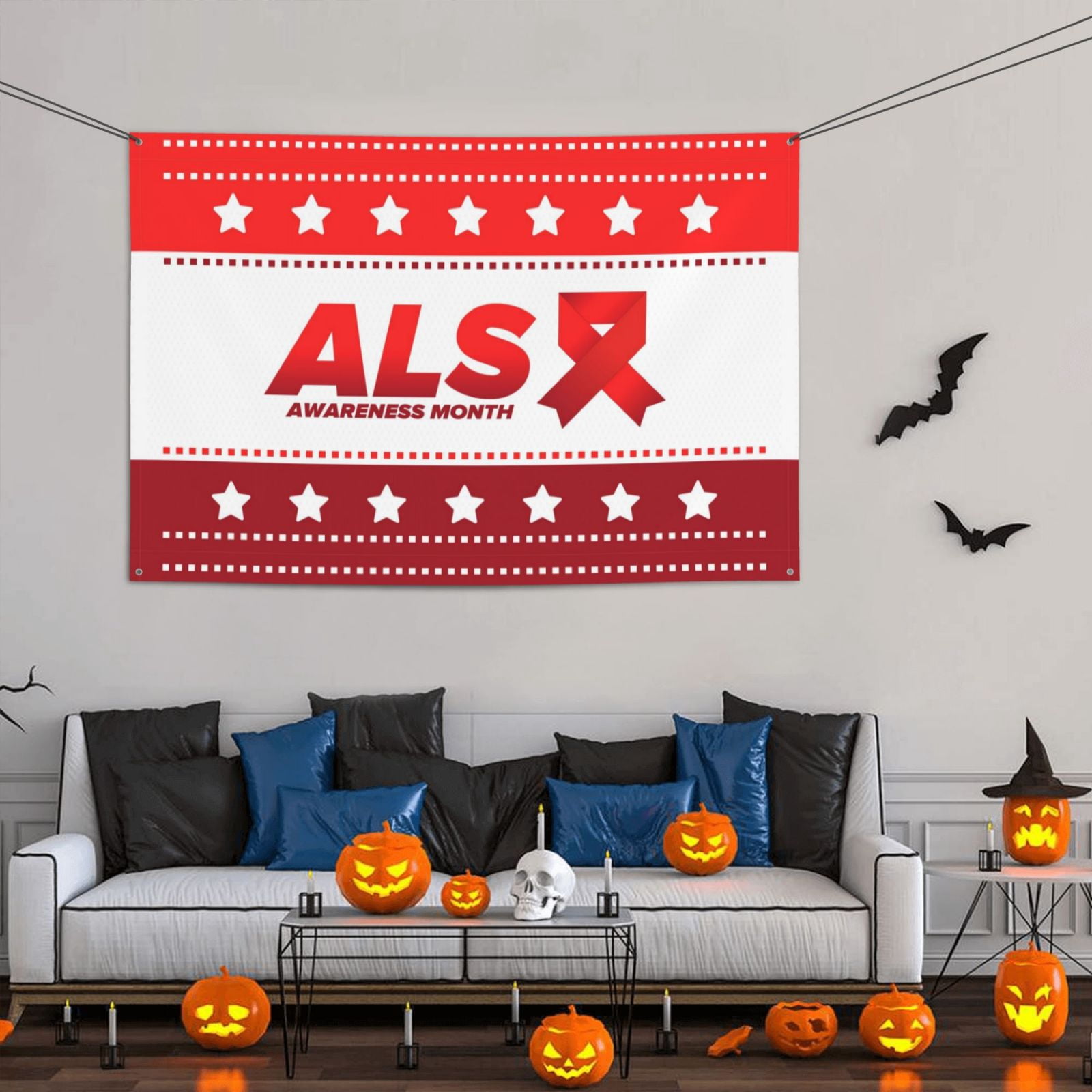 Als Awareness Month Banner Party Backdrop Decoration Garden Porch Yard ...