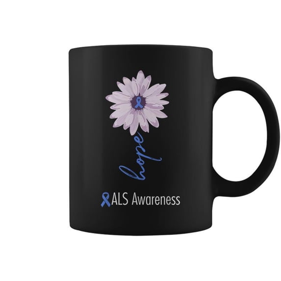 Als Awareness Month Blue Sunflower Ribbon Als Warrior Coffee Mugs ...
