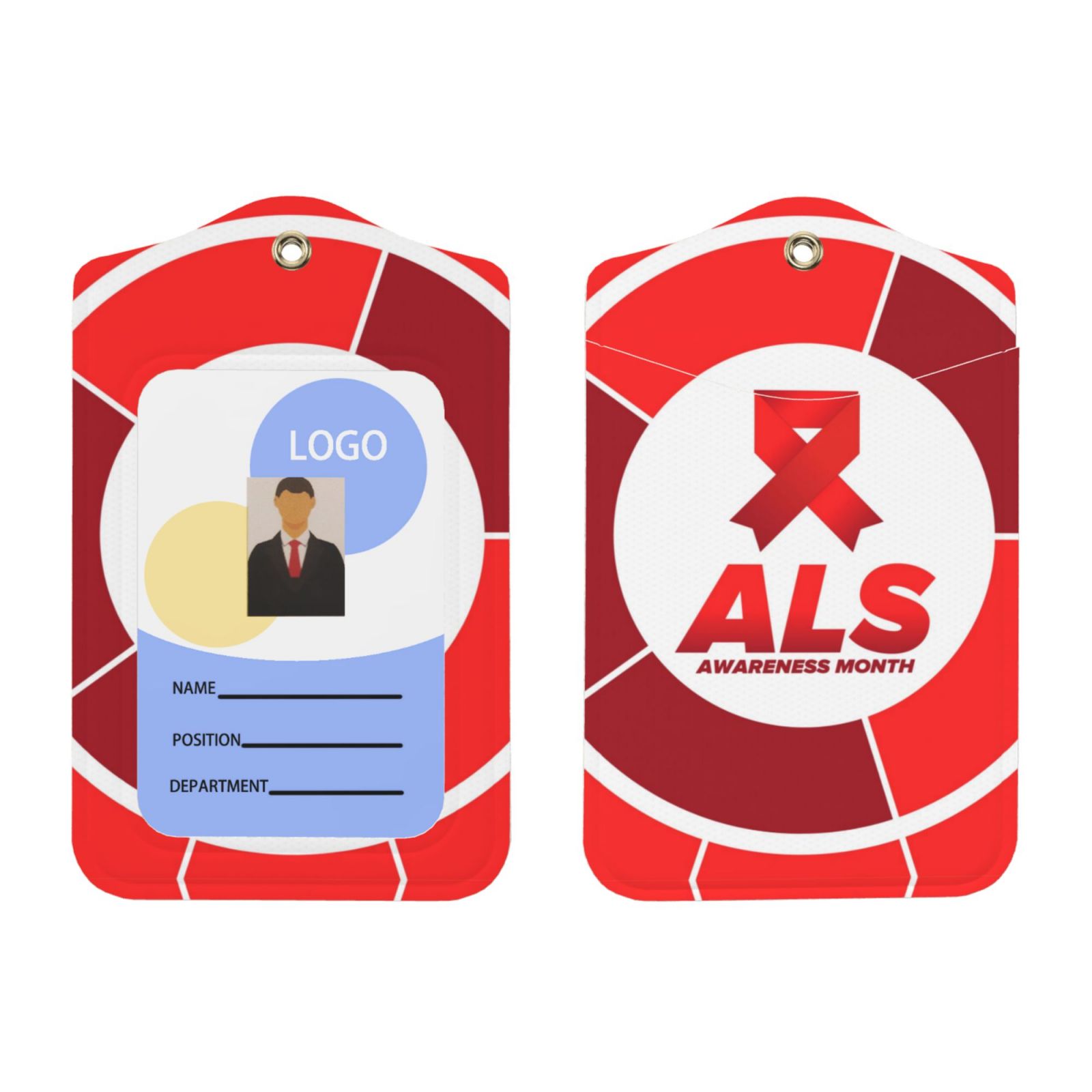 Als Awareness Month Id Card Badge Leather Holder Case Protector For Key ...