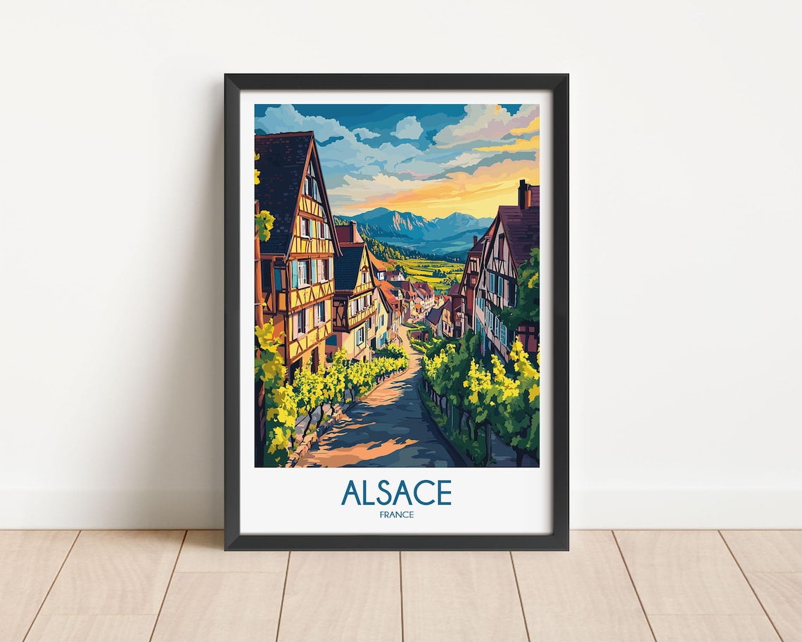 Alsace Poster France Scenic Village Wall Art Decor, Unframed Poster ...