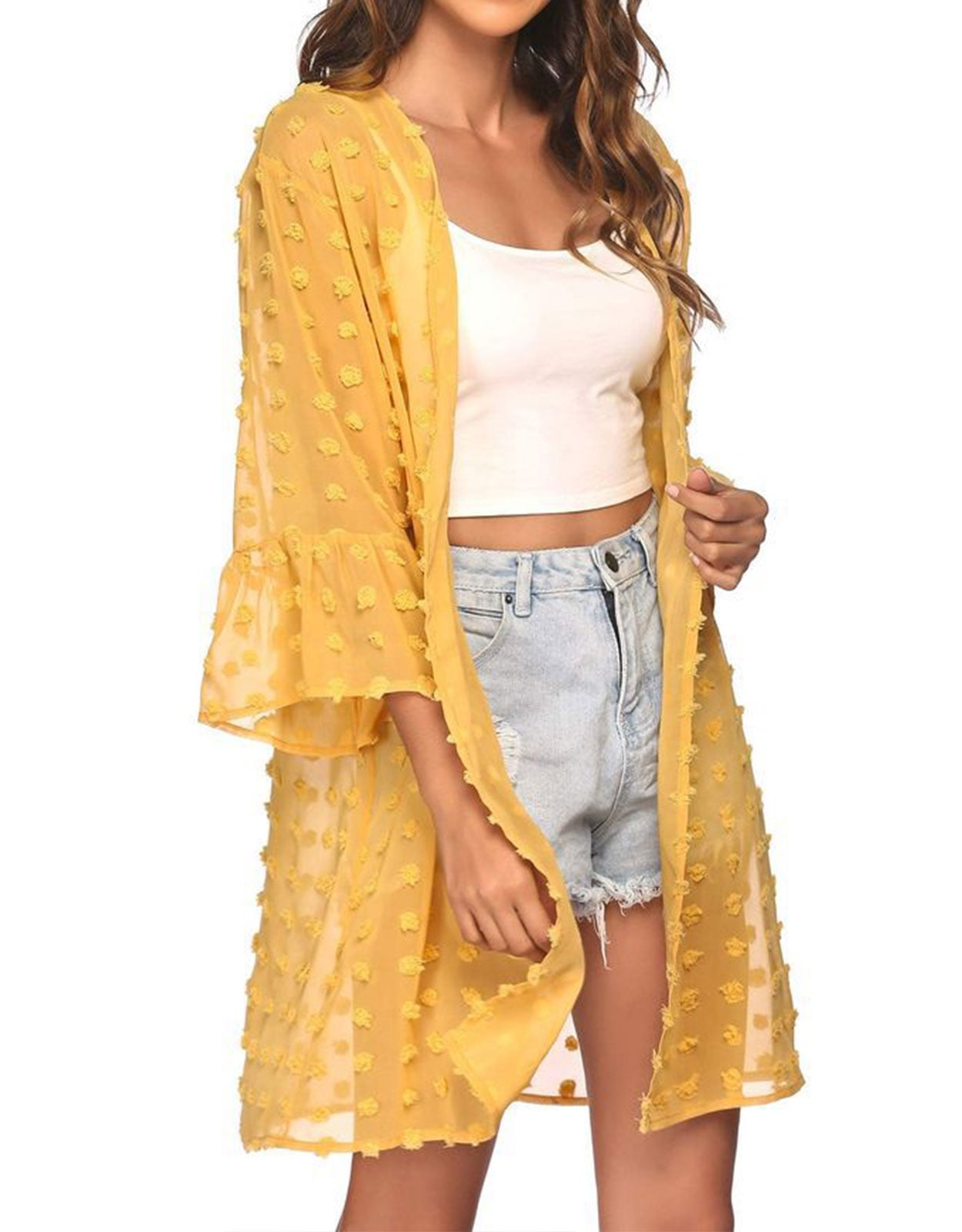 Alsol Lamesa Swimsuit Coverup for Women Plus Size Beach Kimono Cardigan ...