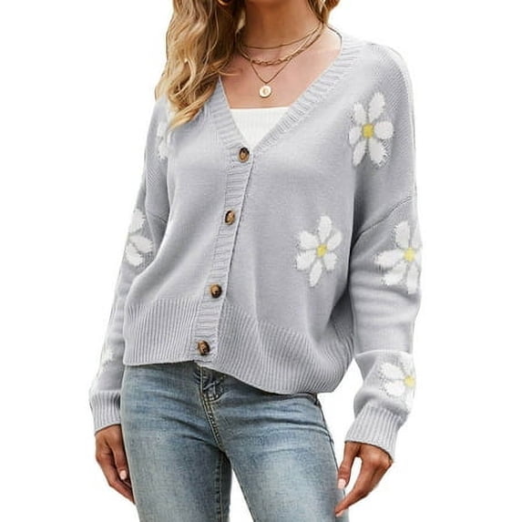 Alsol Lamesa Women's Floral Print Long Cardigan Sweaters, Loose Open ...