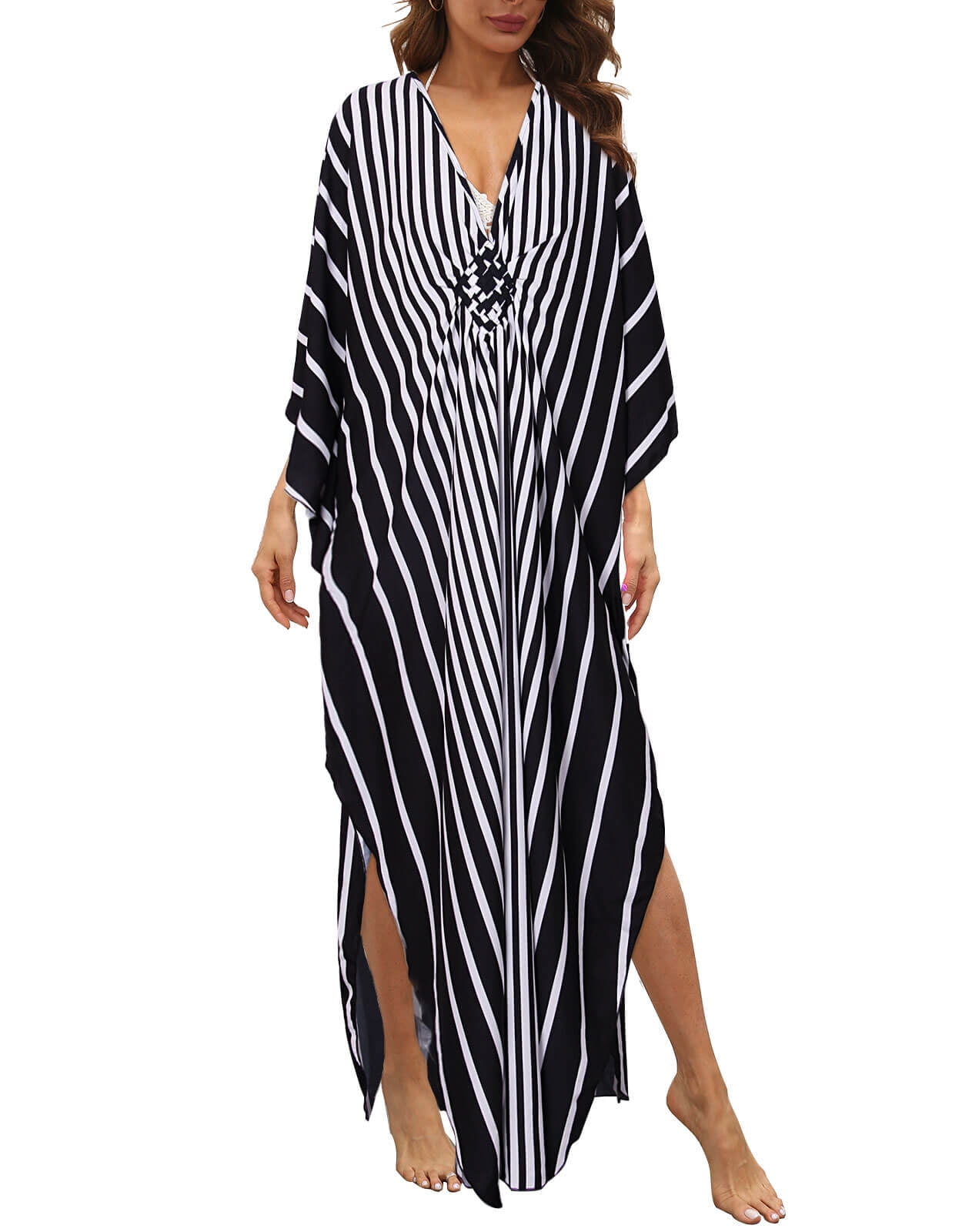 Alsol Lamesa Women's Summer Swimsuit Cover Ups Zebra Stripes Beach Dresses Bikini Bathing Suit ...