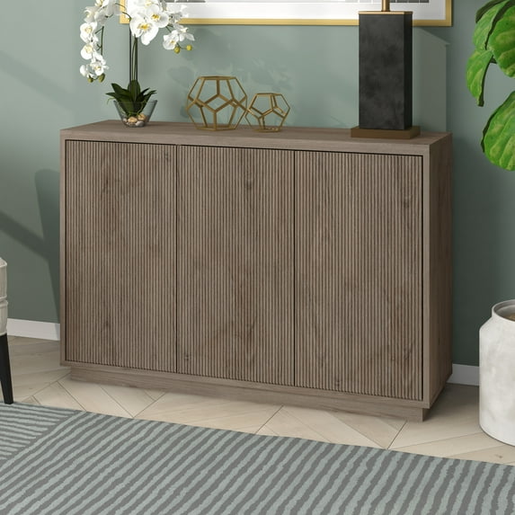 Alston 48" Wide Rectangular Buffet Table in Antiqued Gray Oak - Walmart.com