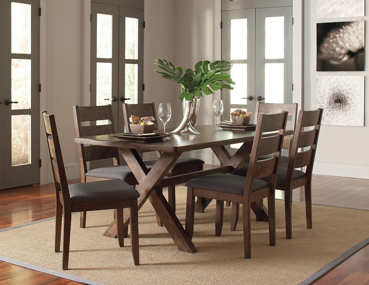 Alston Dining Table, Knotty Nutmeg , Wood Material - Walmart.com