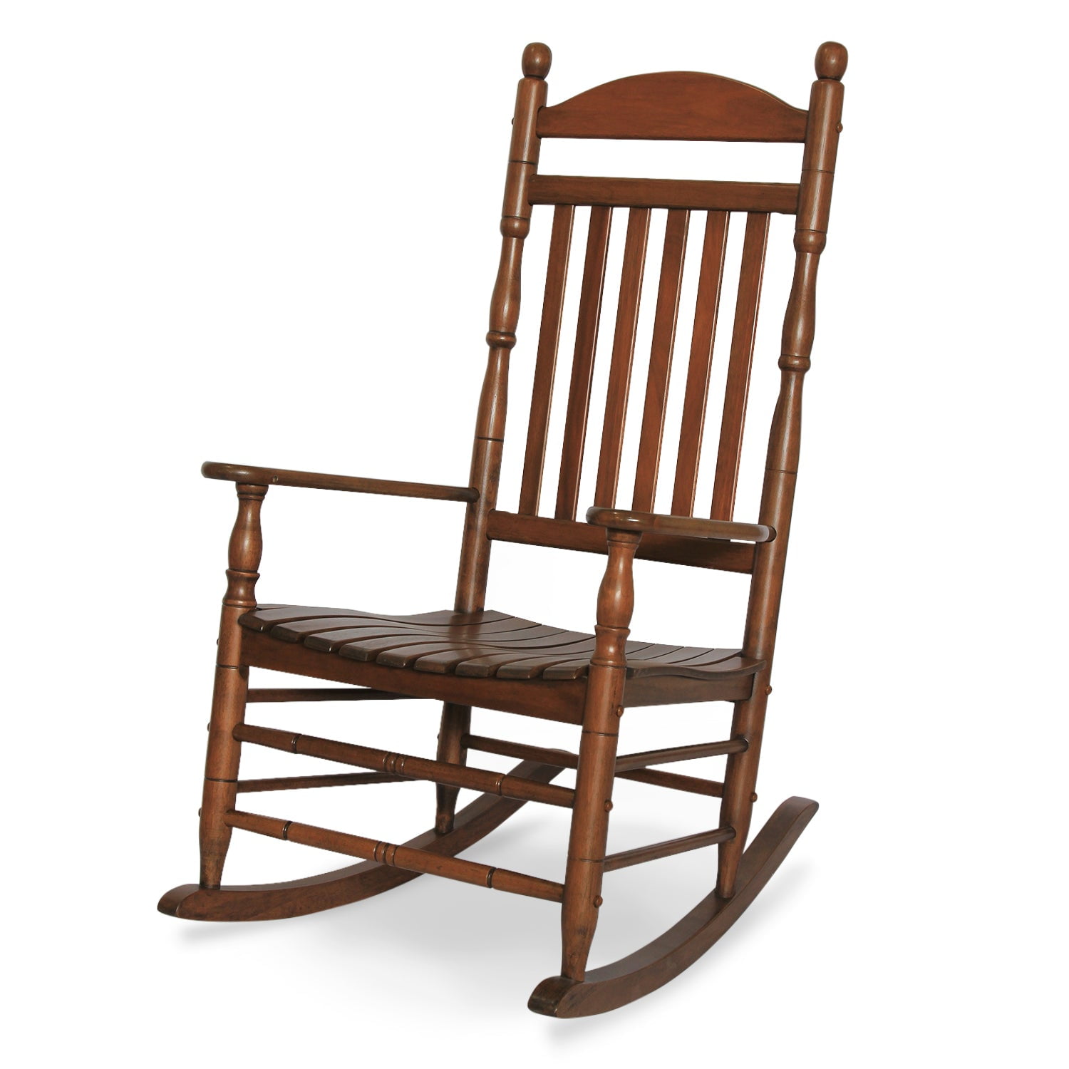 Alston Solid Wood Porch Rocking Chair Natural Brown Finish - Walmart.com