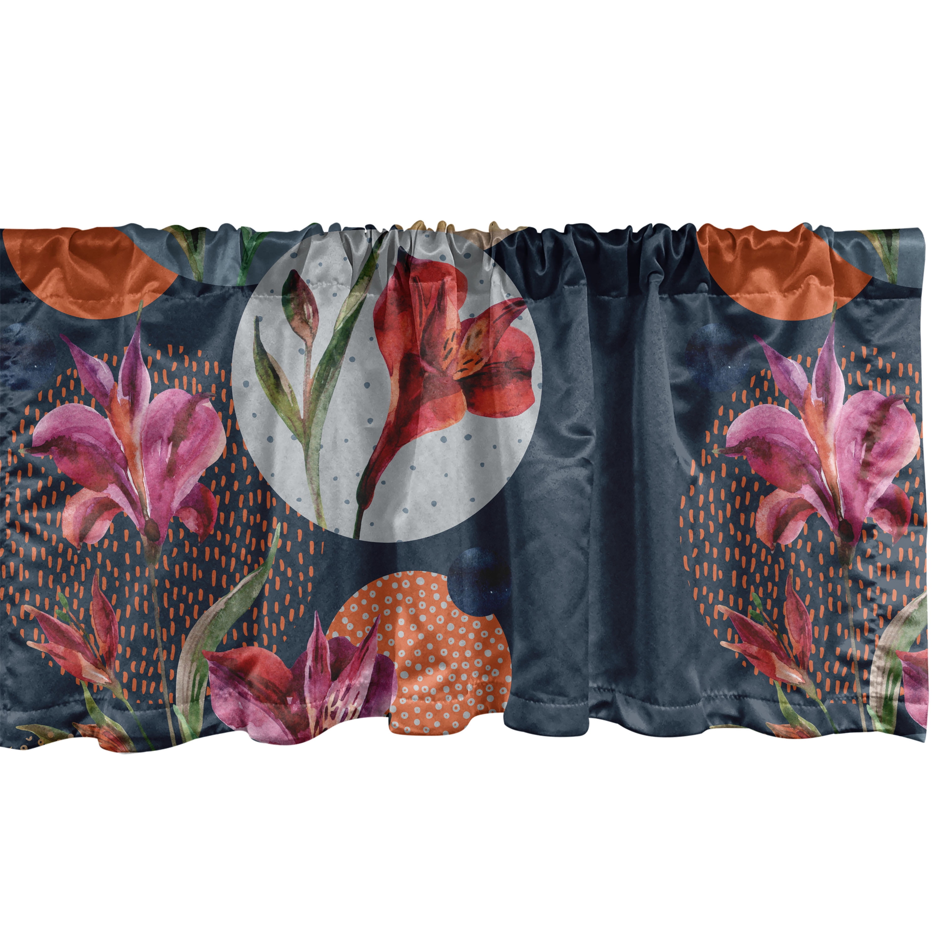 Alstroemeria Window Valance, Round Shapes with Spot Ornaments and ...