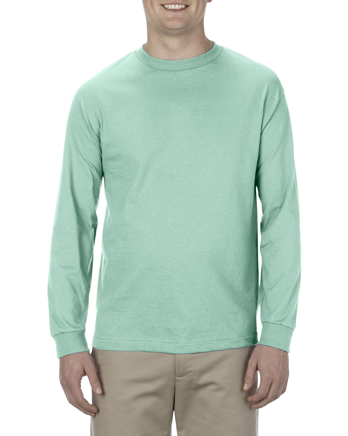 Alstyle AL1304 Adult 6.0 oz., 100% Cotton Long-Sleeve T-Shirt - Celadon ...