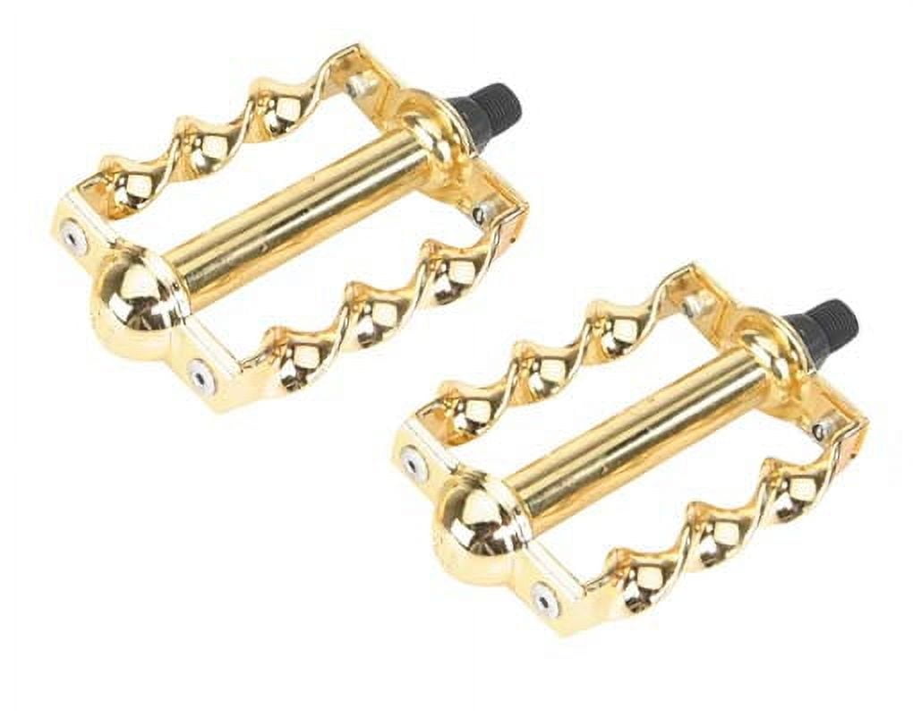 Alta Bicycle Flat Twisted Bike Pedals, Multiple Sizes and Colors (Gold ...