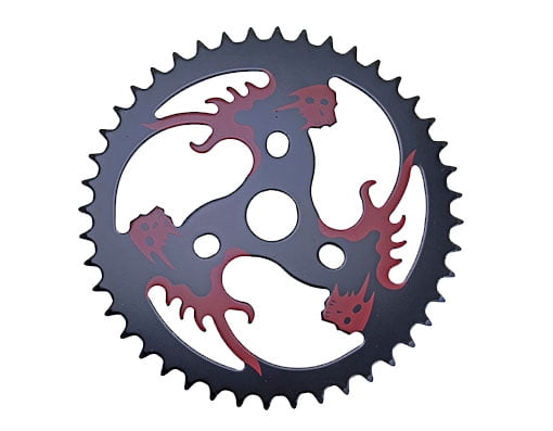 Alta Bicycle Steel 2-D Skulls Sprocket (1/2 X 1/8) Black & Red Bike ...