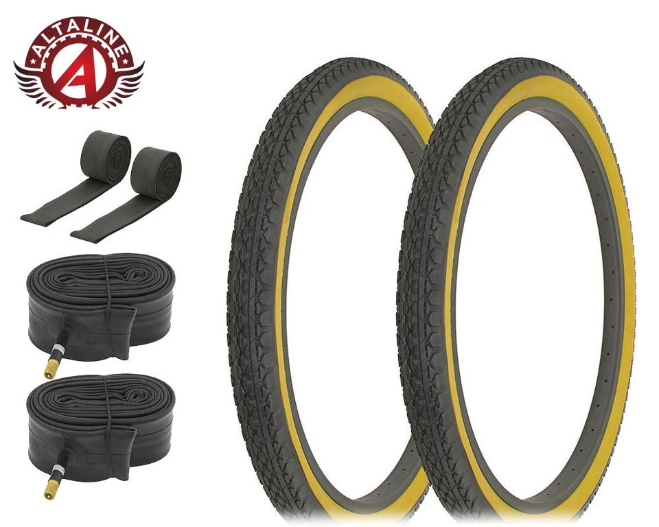 Alta Bike Tires 24 x 2.125 Black/Gum AL-133 | (48mm) Valve Tubes & Strips - Walmart.com