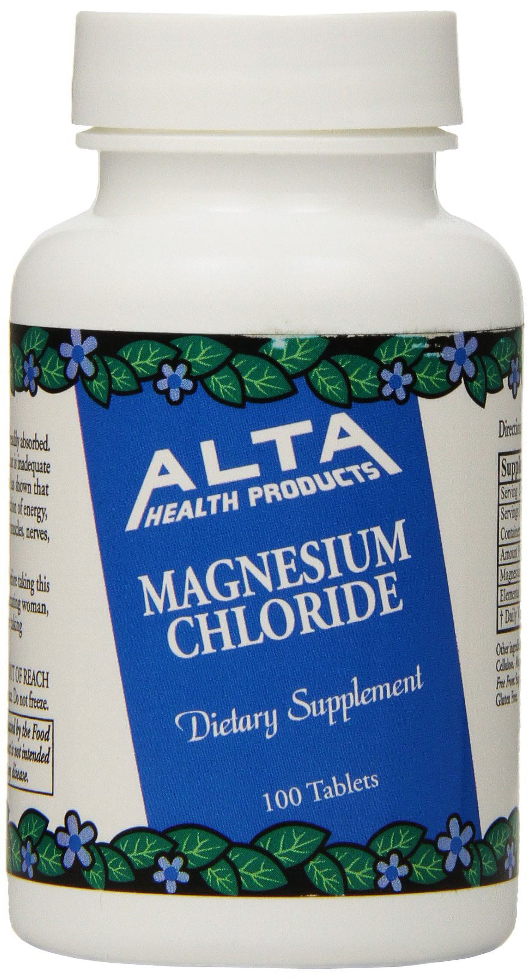 Alta Health Magnesium Chloride Tablets, 100 Count - Walmart.com