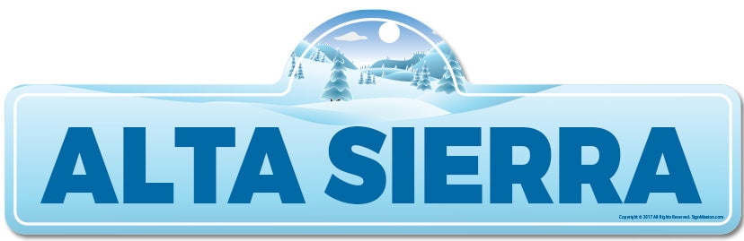 Alta Sierra Street Sign | Indoor/Outdoor | Skiing Skier Snowboarder ...